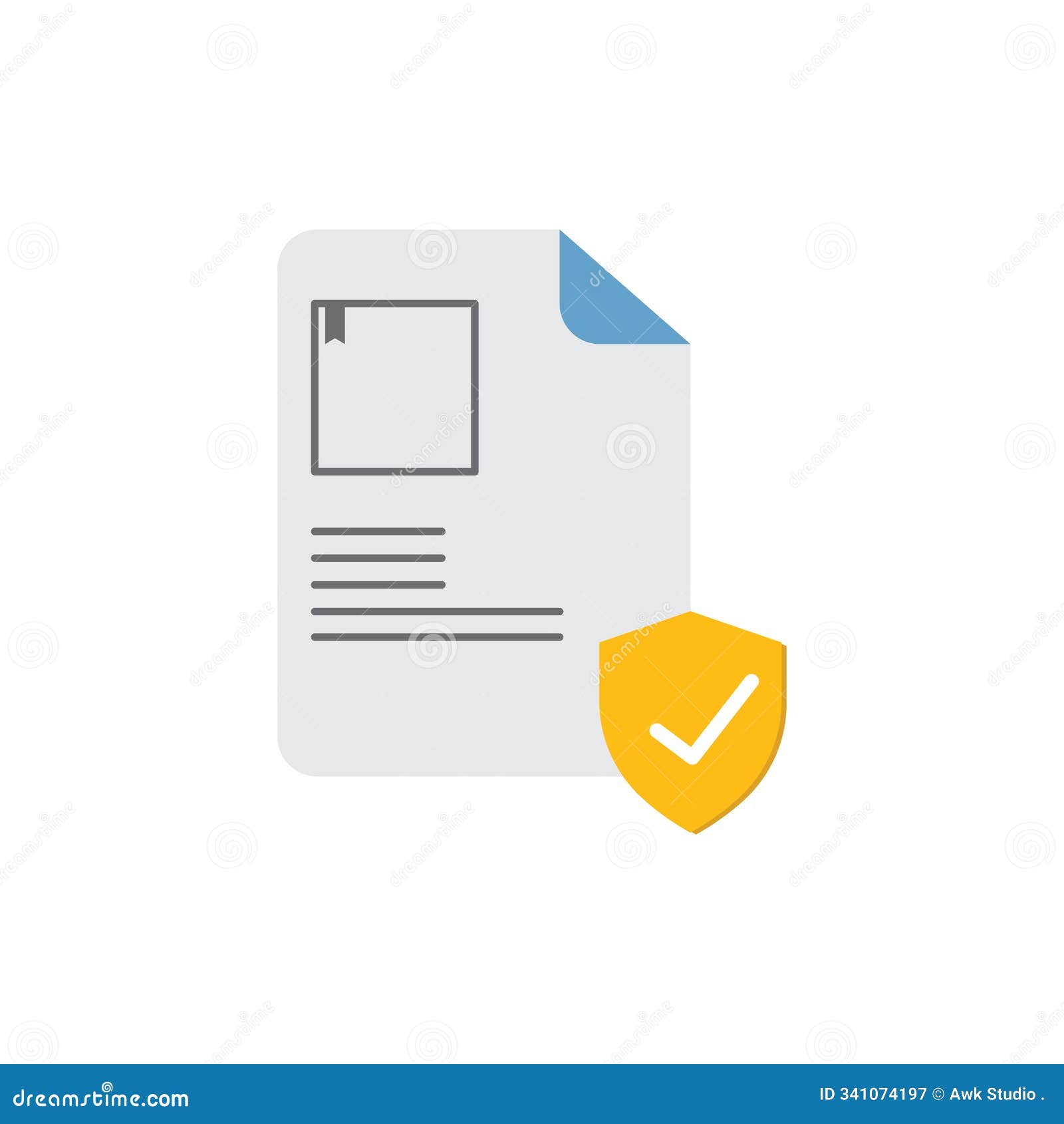 Document Protected Yellow Shield Stock Vector - Illustration of icon ...