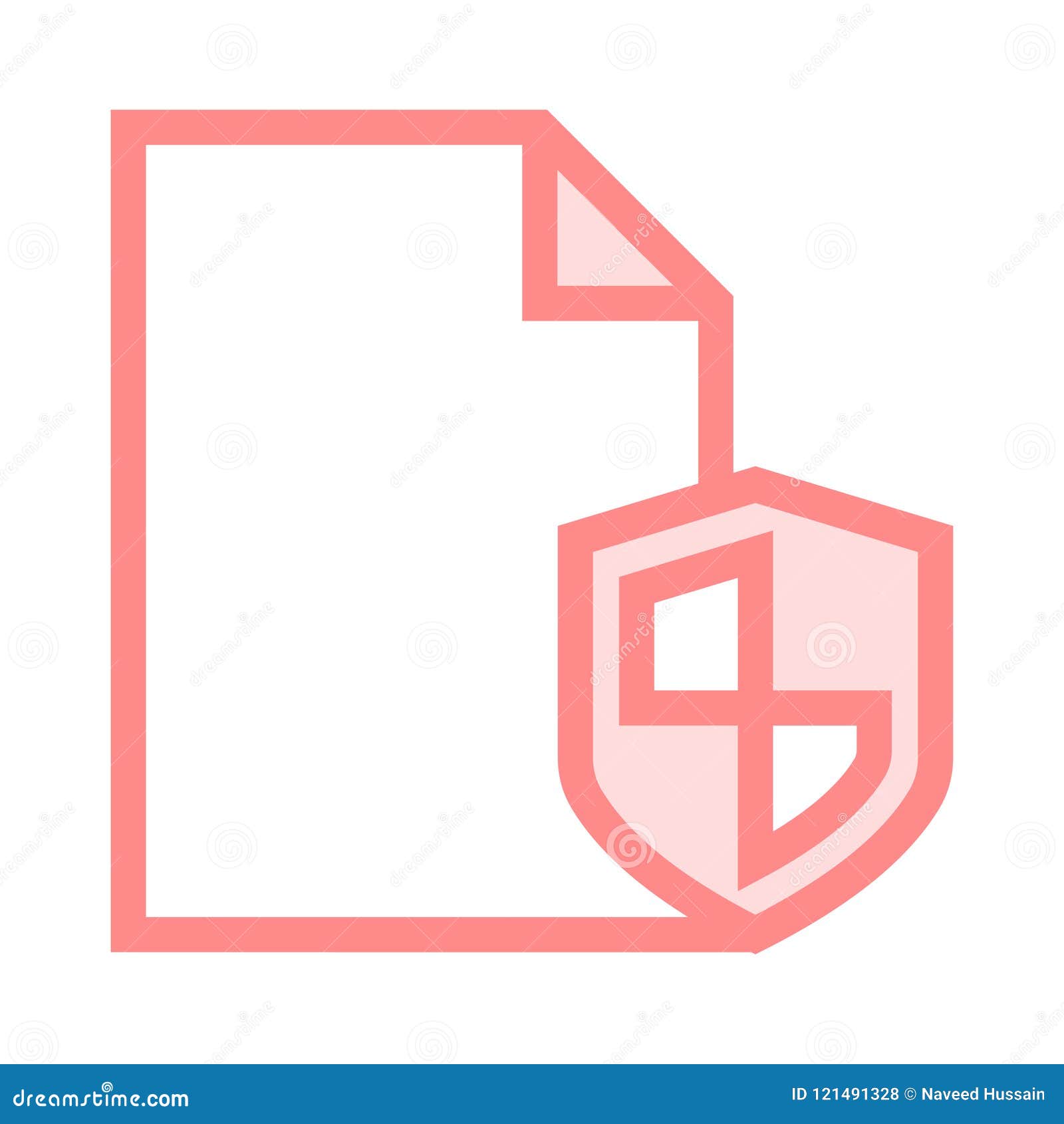Document Protection Color Line Icon Stock Illustration - Illustration ...