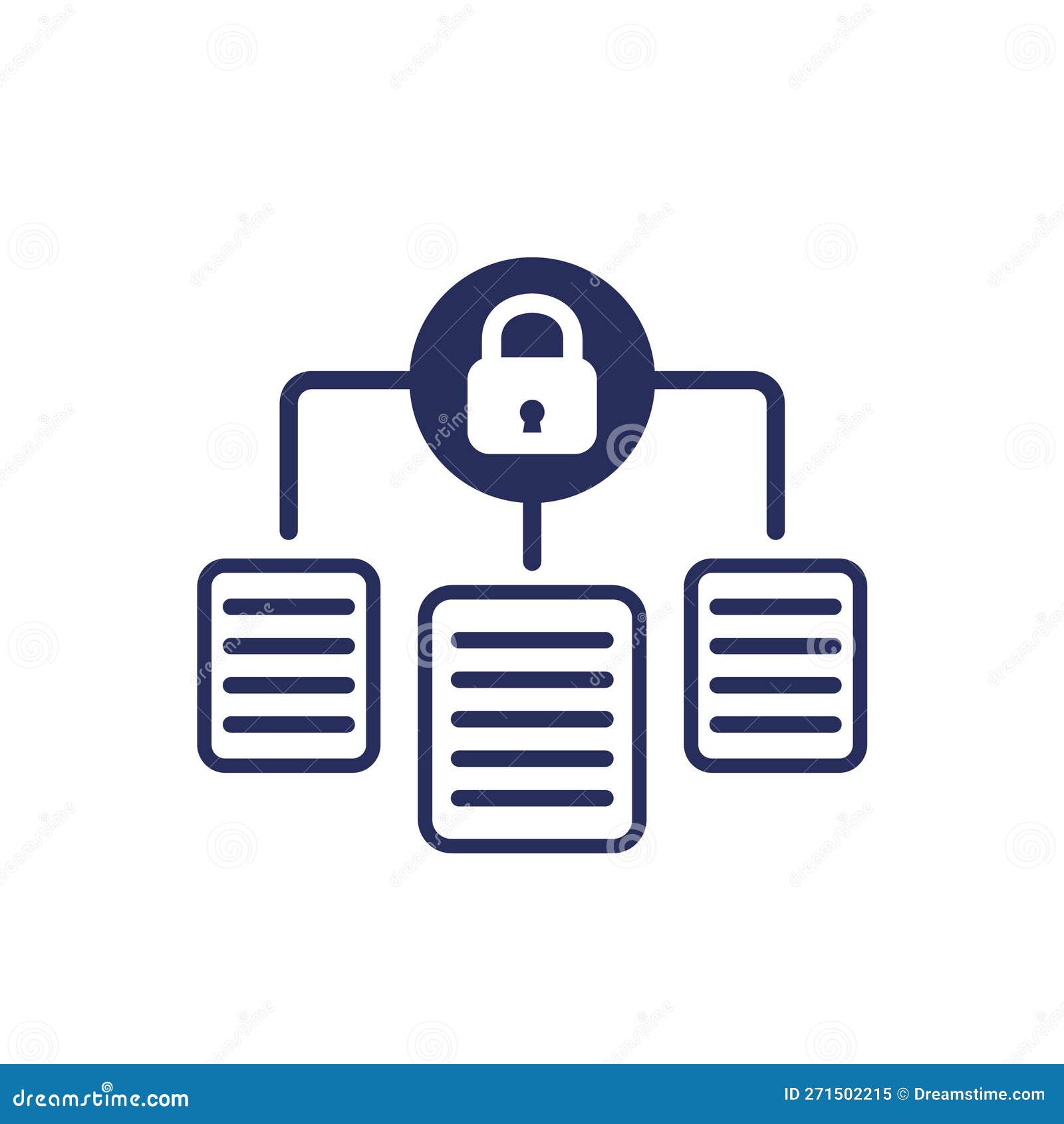 Document Protection, Data Security Icon on White Stock Vector ...