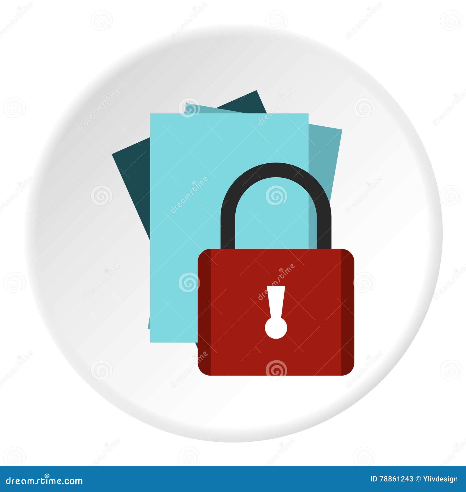 Document Protection Icon, Flat Style Stock Vector - Illustration of ...