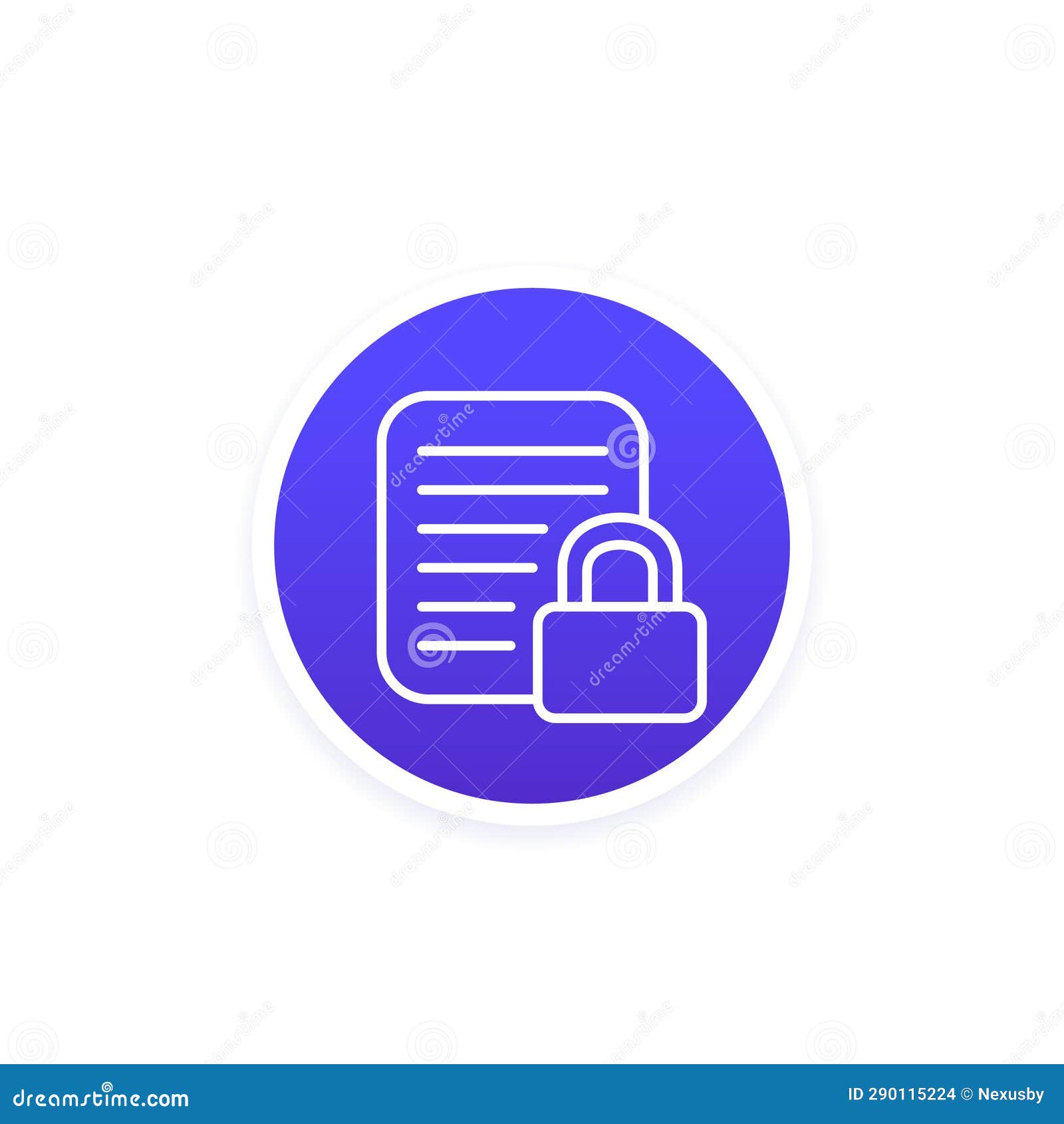 Document Protection Line Icon for Web Stock Illustration - Illustration ...
