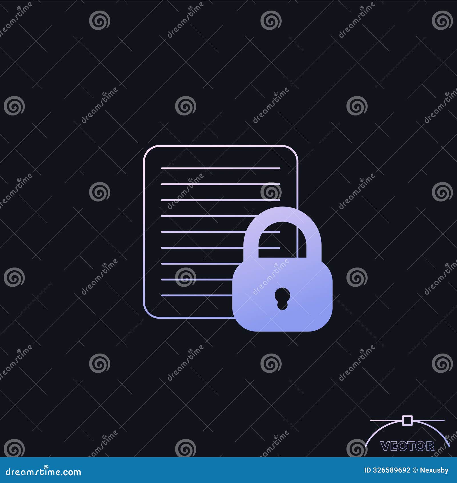 Document Protection, Security Icon with a Gradient Stock Illustration ...