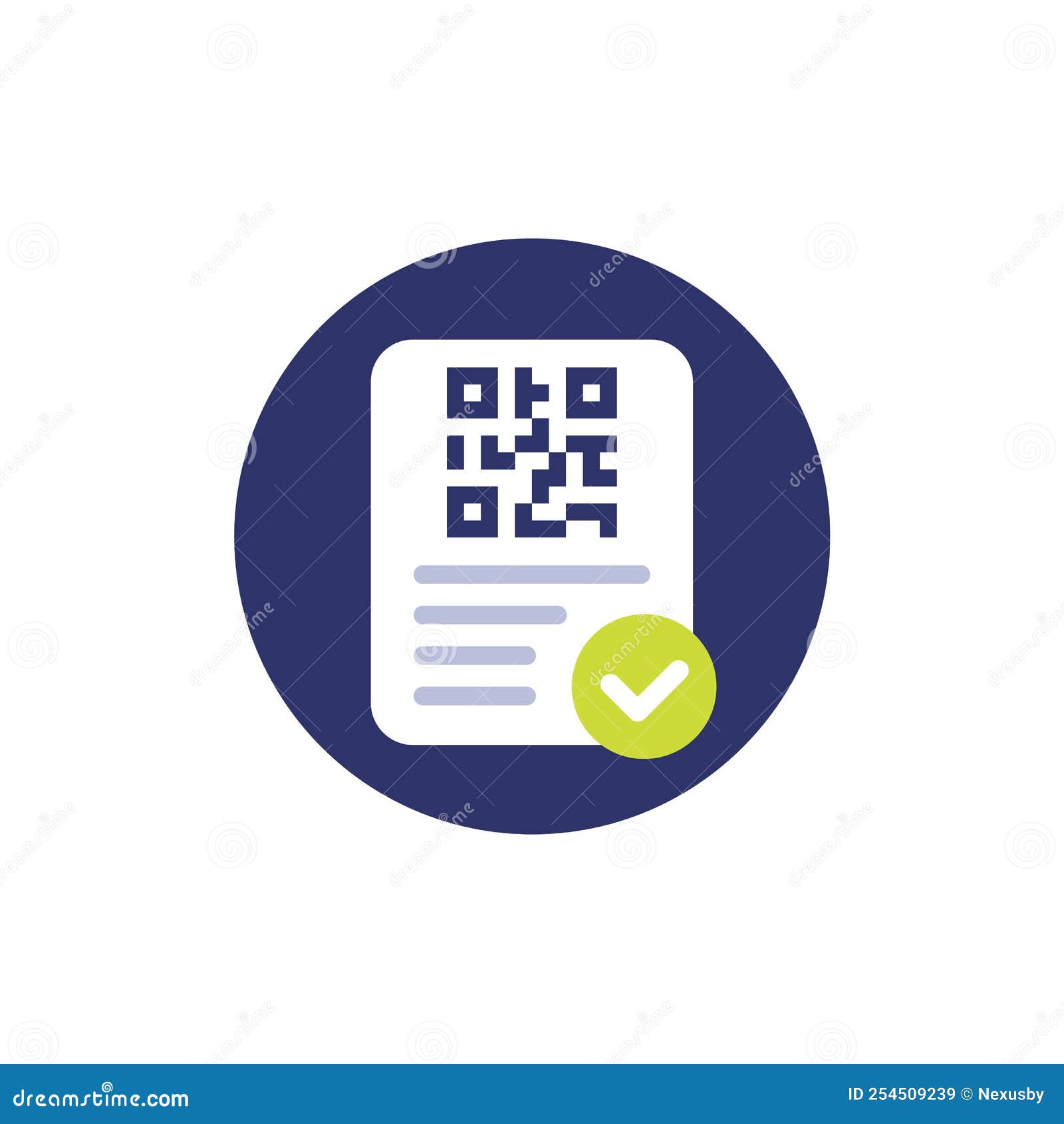 Document with Qr Code Icon, Flat Vector Stock Vector - Illustration of ...