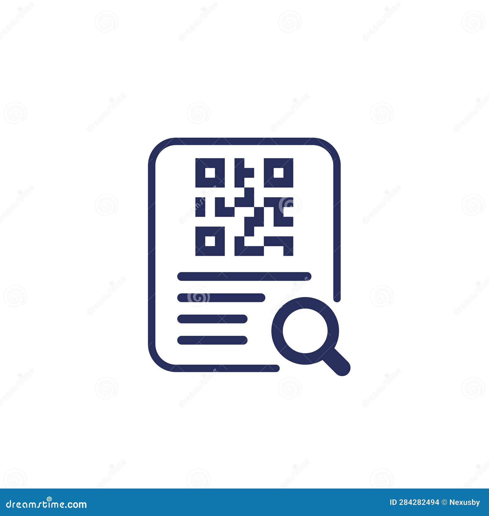 Document with Qr Code Icon on White Stock Vector - Illustration of ...
