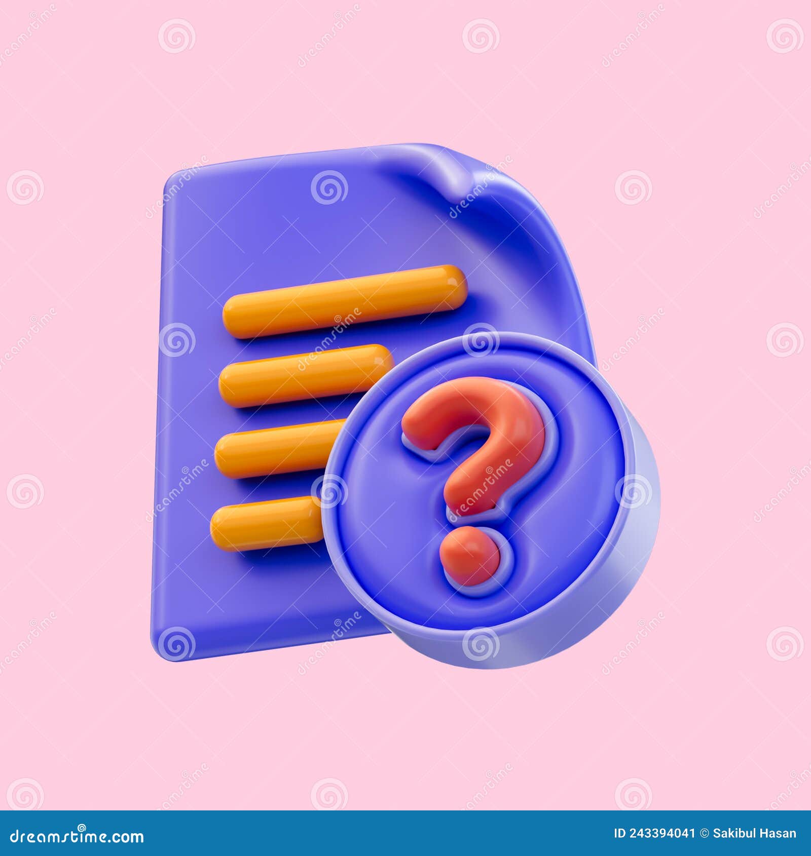 Document Question Mark Badge Icon 3d Render Concept For Asking ...