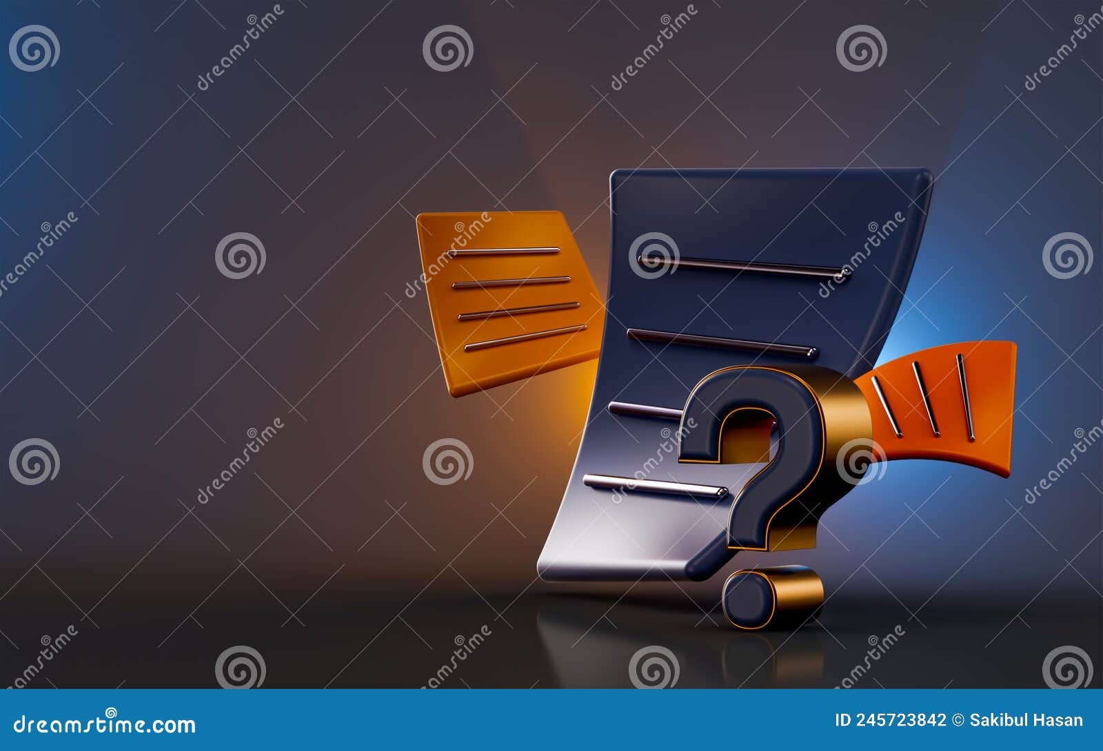 Document Question Mark Icon With Lock On Dark Background Royalty-Free ...