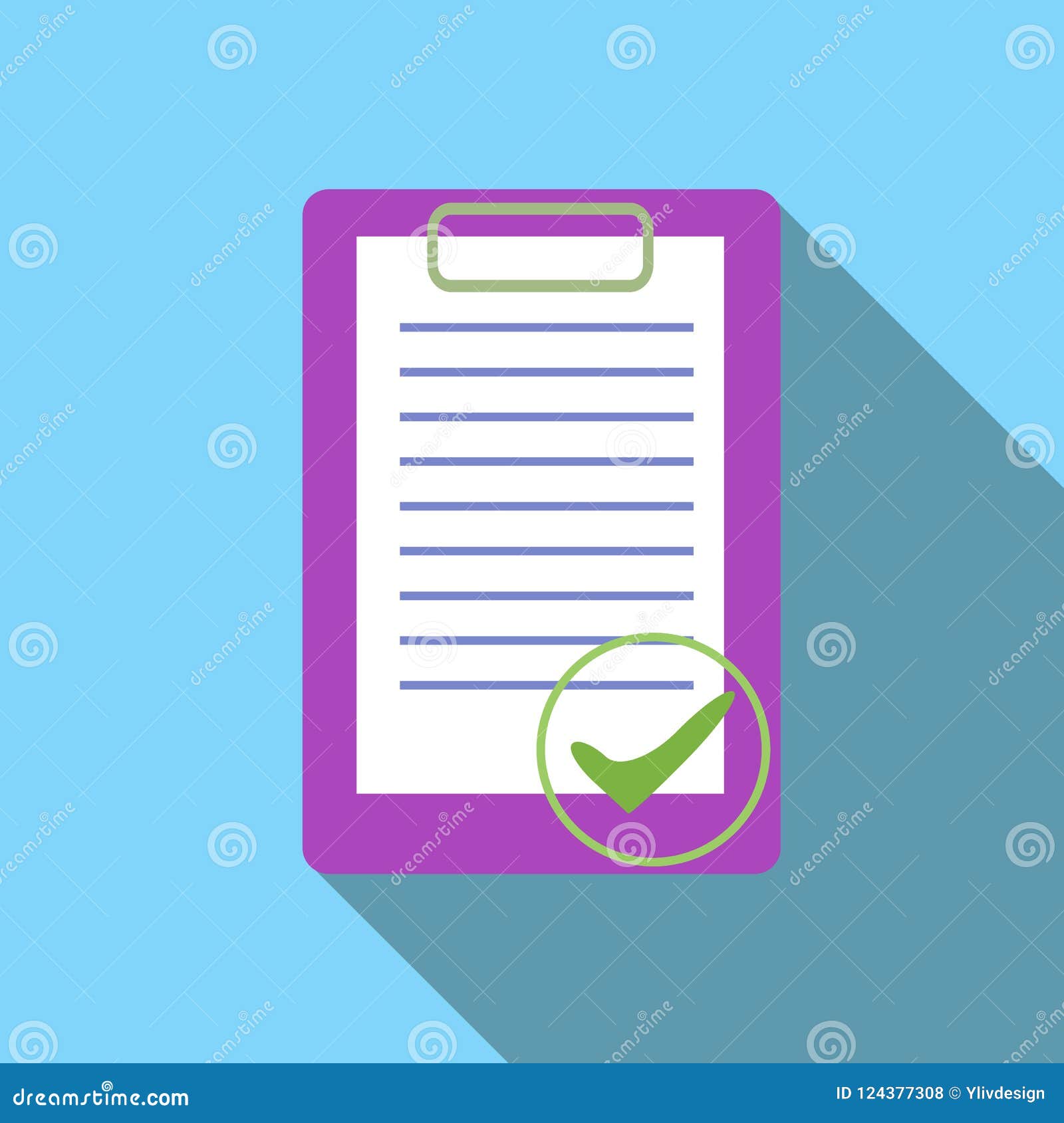 Document is Ready Icon, Flat Style Stock Illustration - Illustration of ...