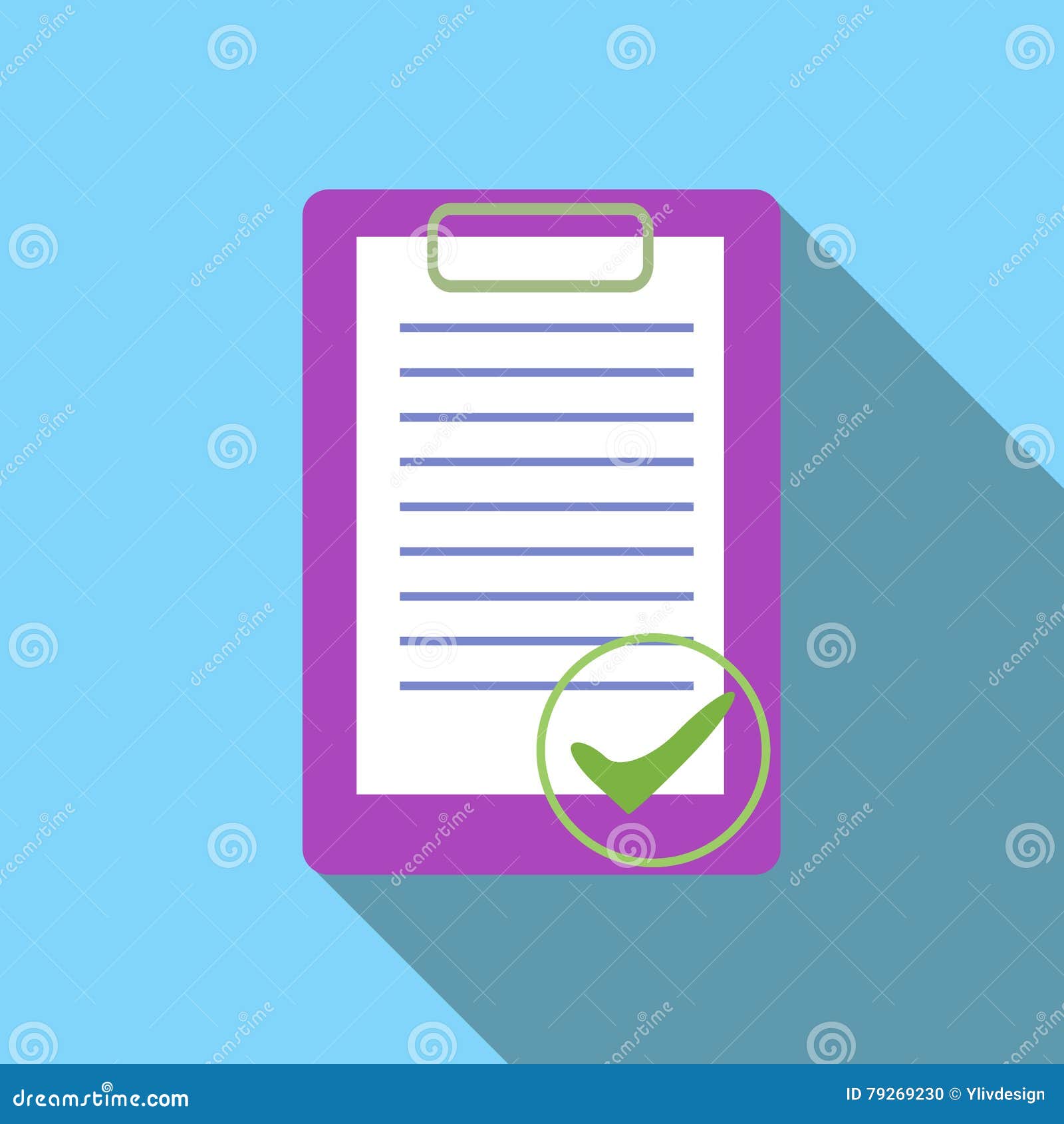 Document is Ready Icon, Flat Style Stock Vector - Illustration of ...