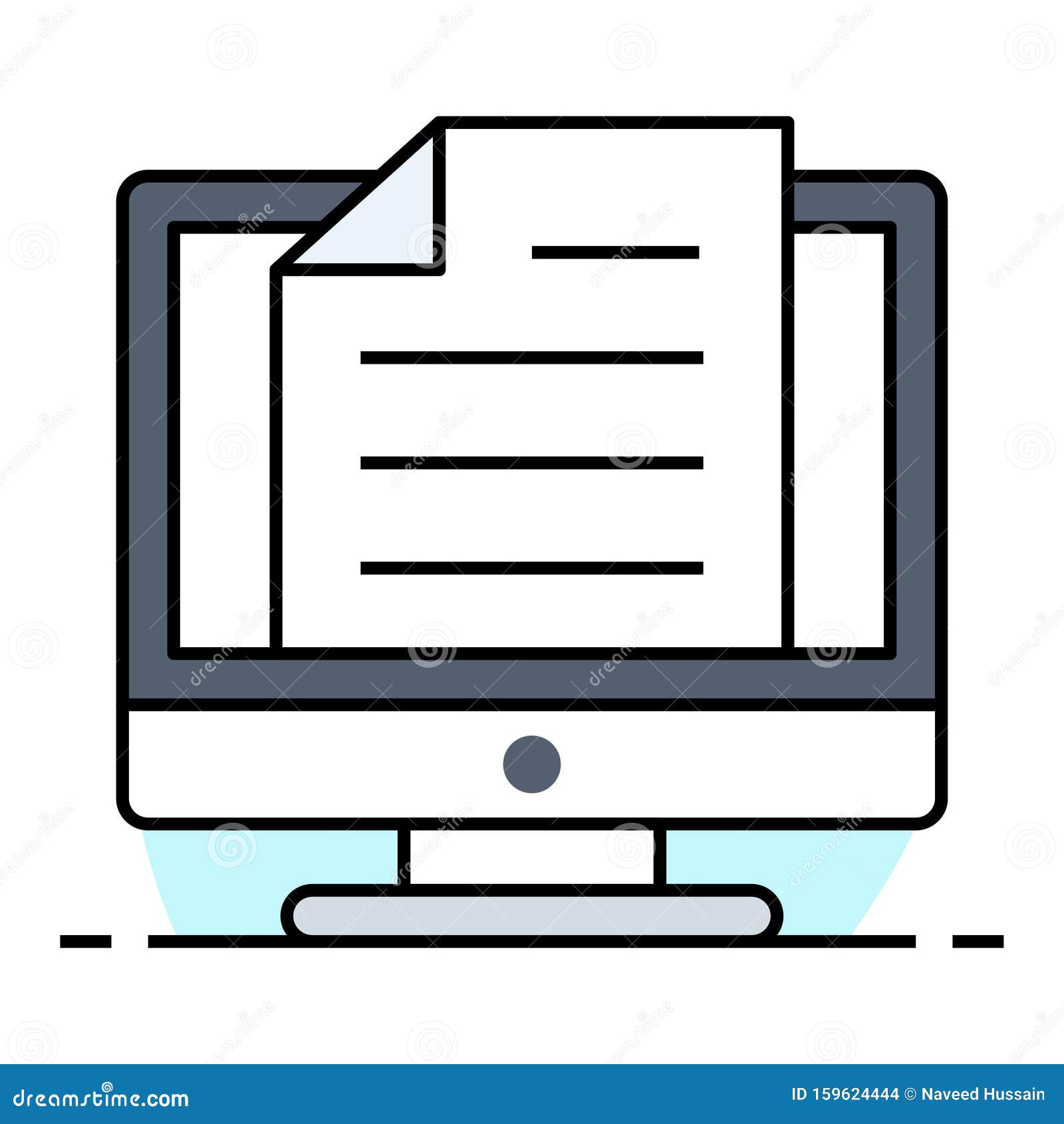 Document Reception Vector Color Line Icon Stock Vector - Illustration ...