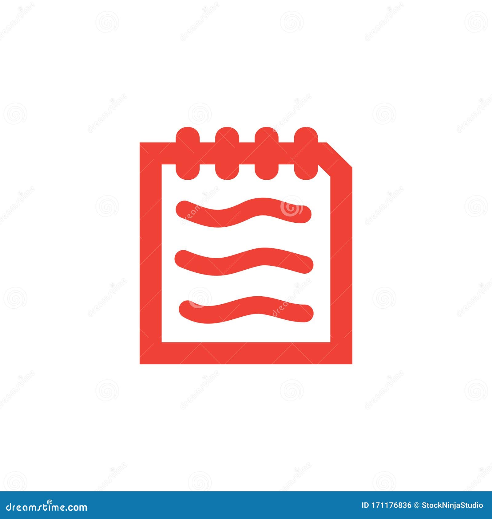Document Red Icon on White Background. Red Flat Style Vector ...