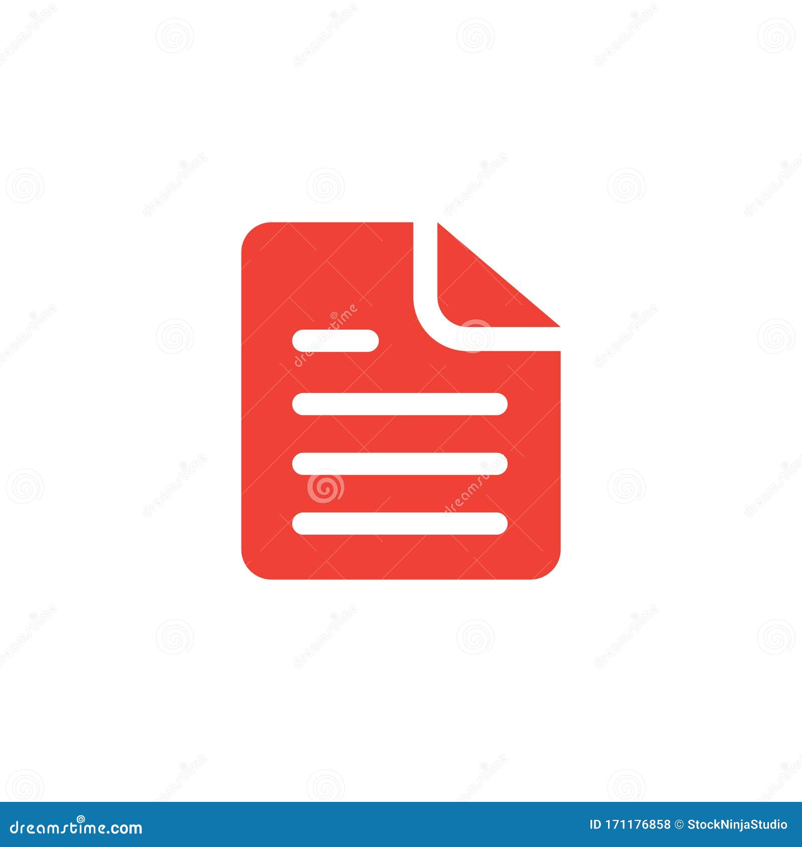Document Red Icon on White Background. Red Flat Style Vector ...