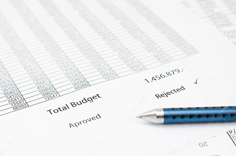 Document rejected budget stock photo. Image of numbers - 32362664