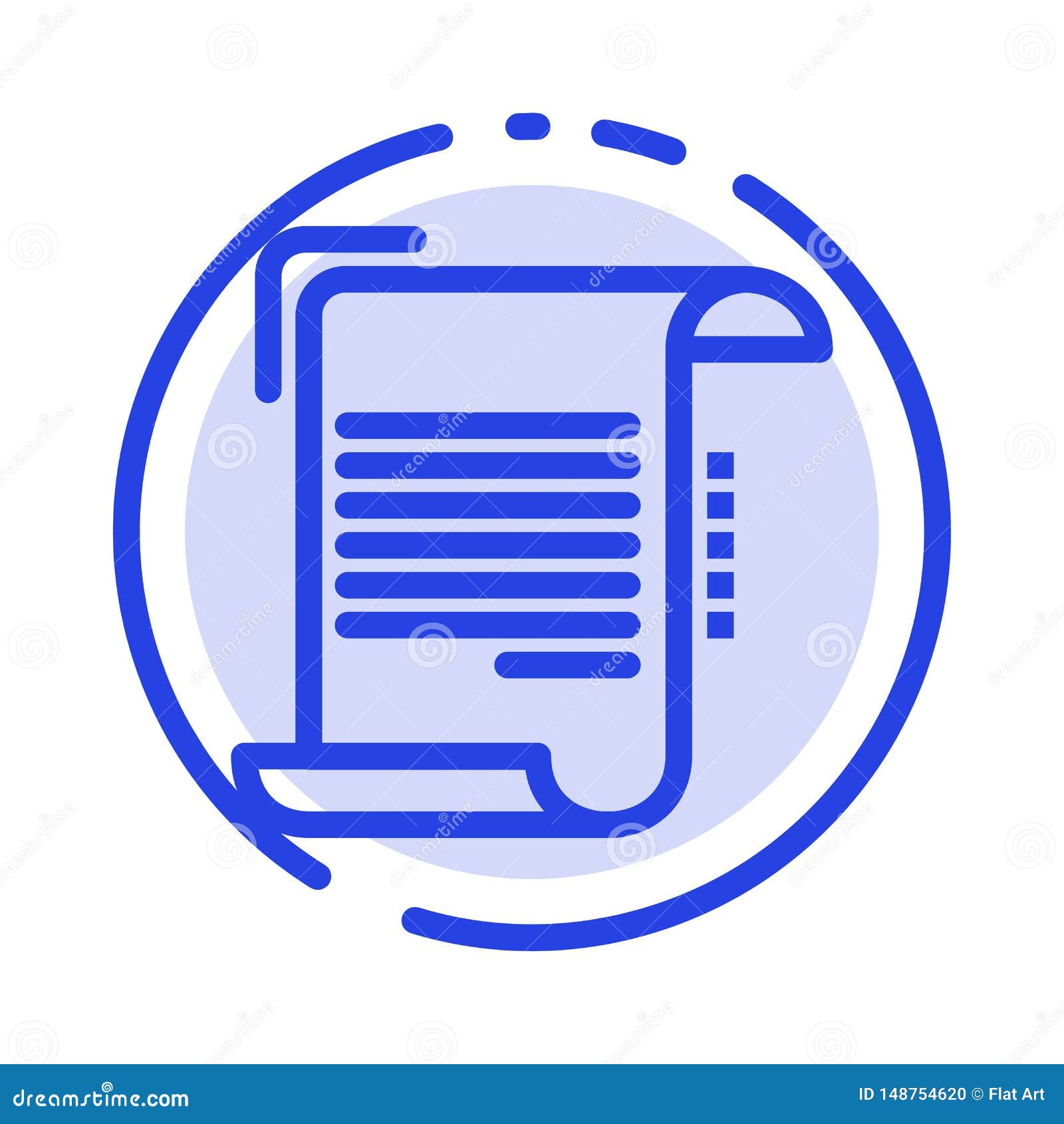 Document, Report, Note, Paper, Guidelines Blue Dotted Line Line Icon ...
