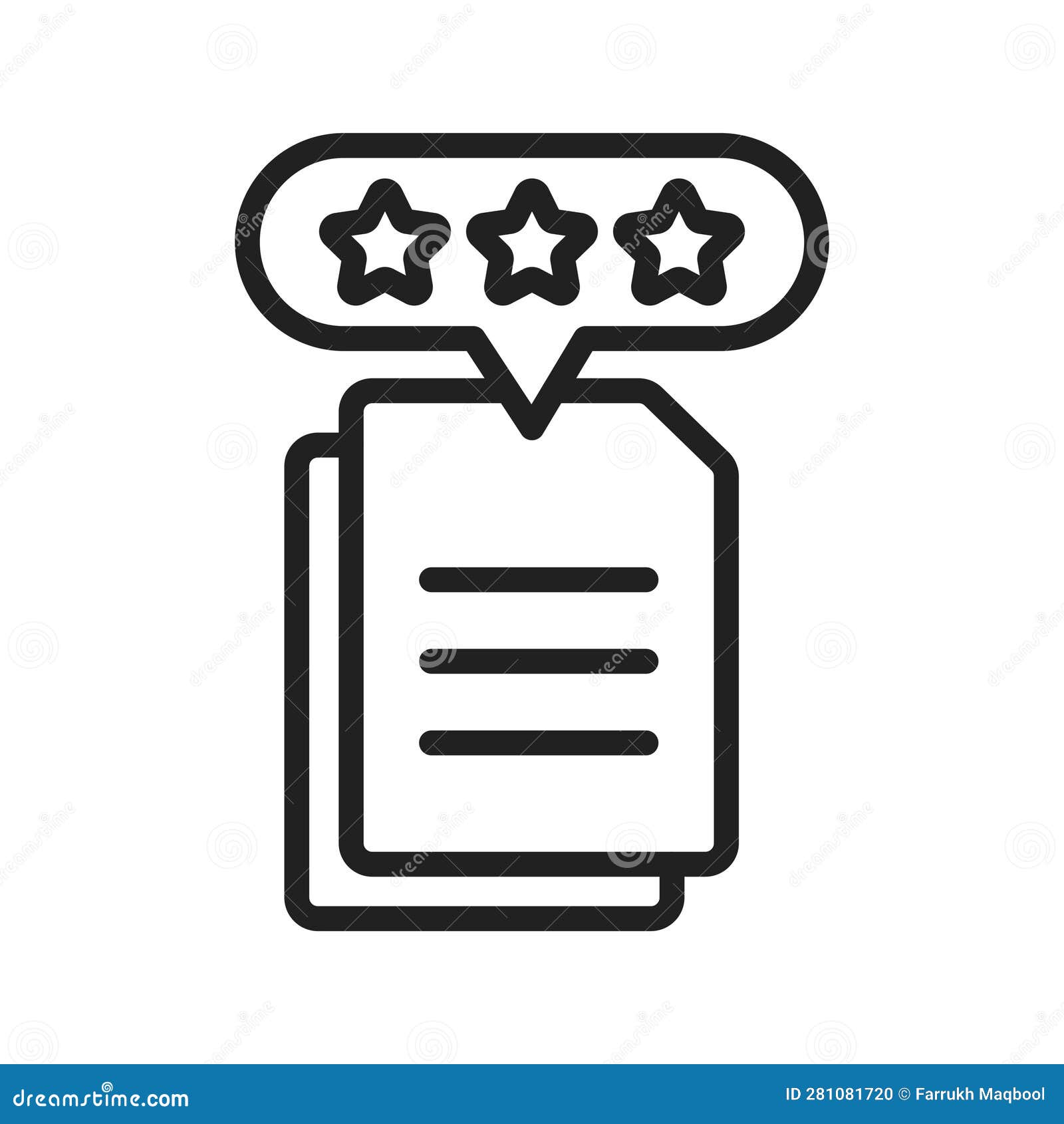 Document Review Icon Image. Stock Vector - Illustration of outline ...