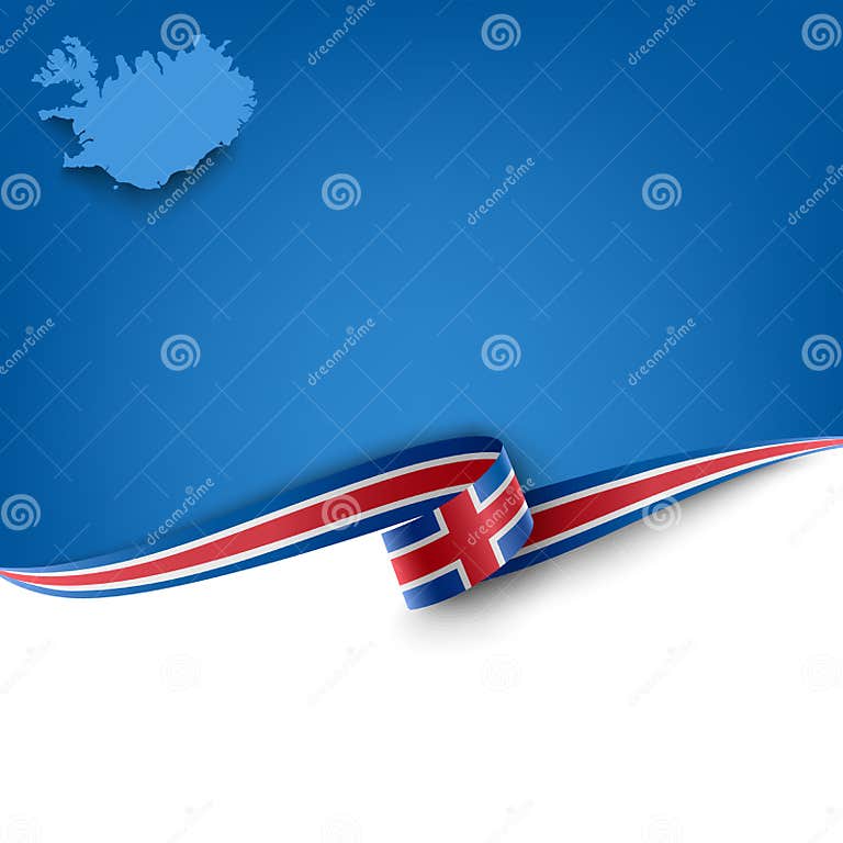 Document with Ribbon and Map Iceland Template Stock Vector ...