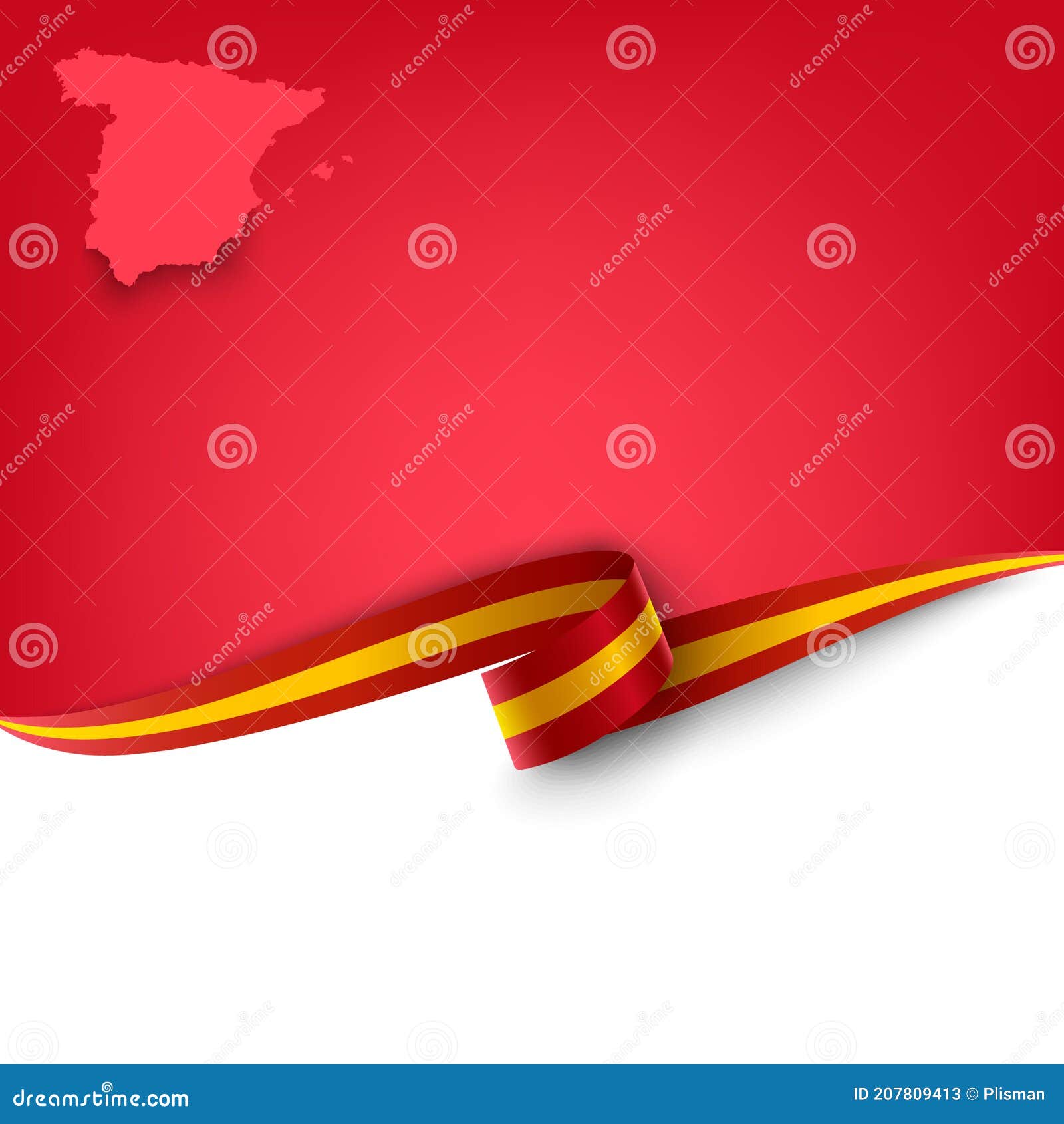 Document with Ribbon and Map the Kingdom of Spain Template Stock Vector ...