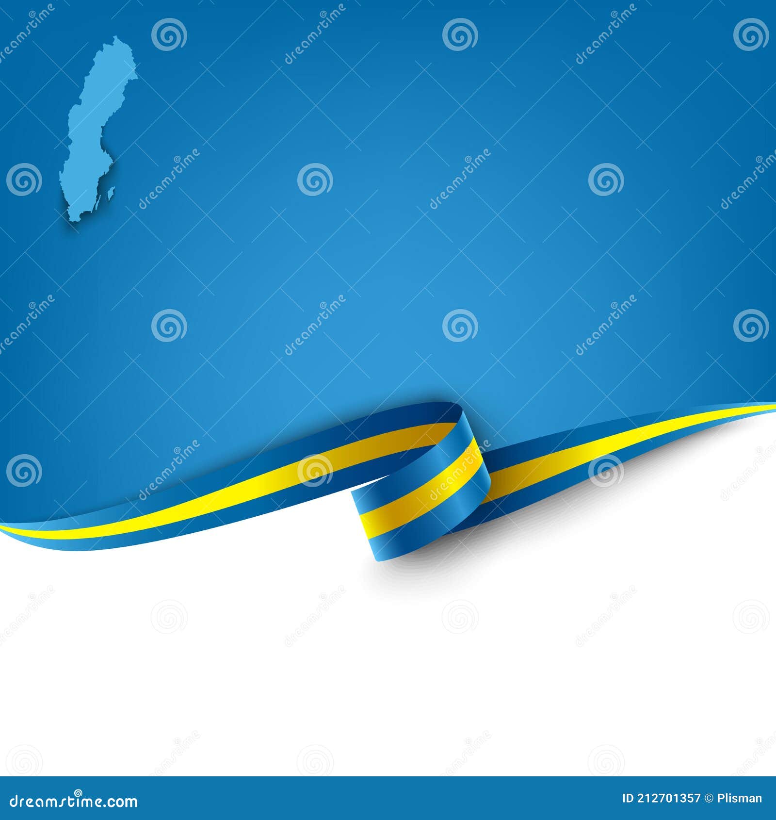 Document with Ribbon and Map the Kingdom of Sweden Template Stock ...