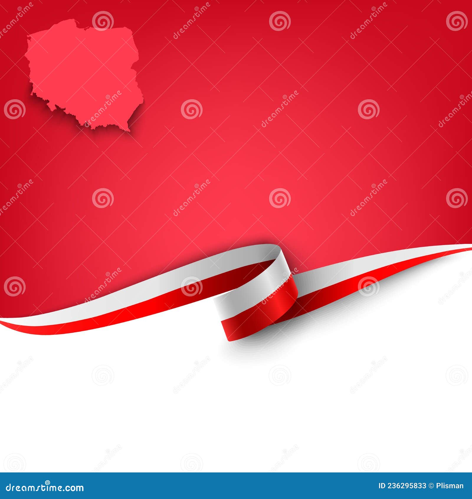 Document with Ribbon and Map the Republic of Poland Template Stock ...