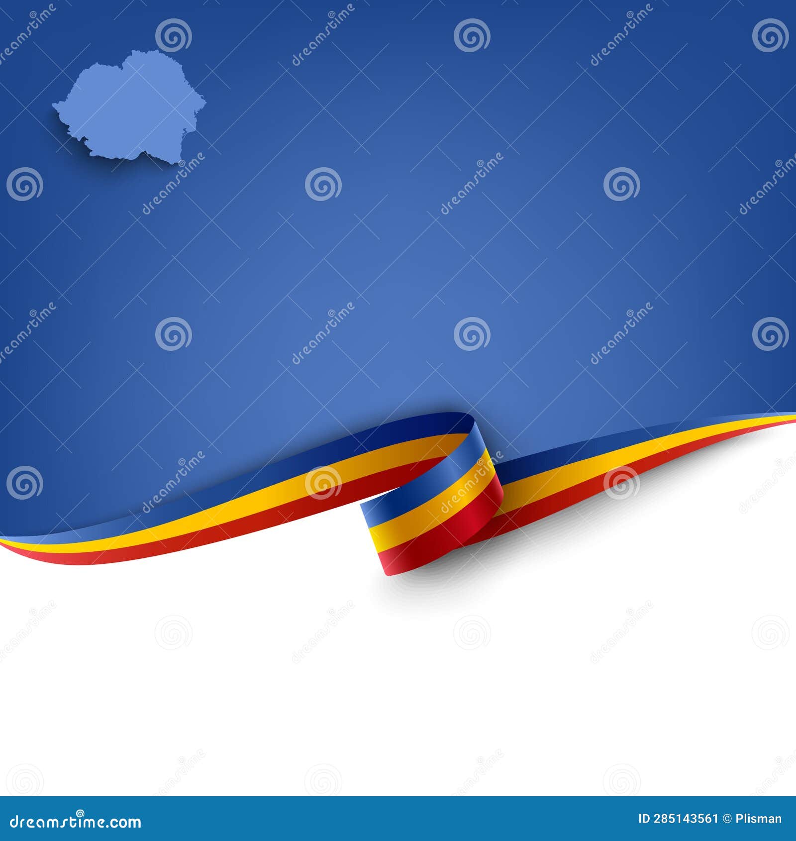 Document with Ribbon and Map Romania Template Stock Vector ...