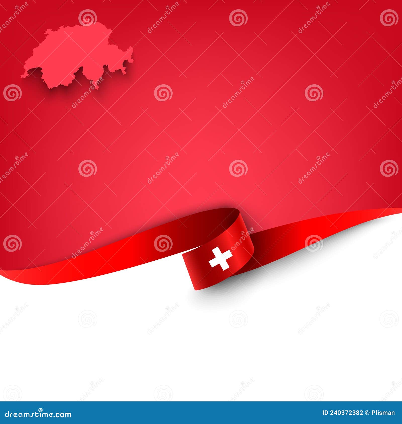 Document with Ribbon and Map the Swiss Confederation Template Stock ...