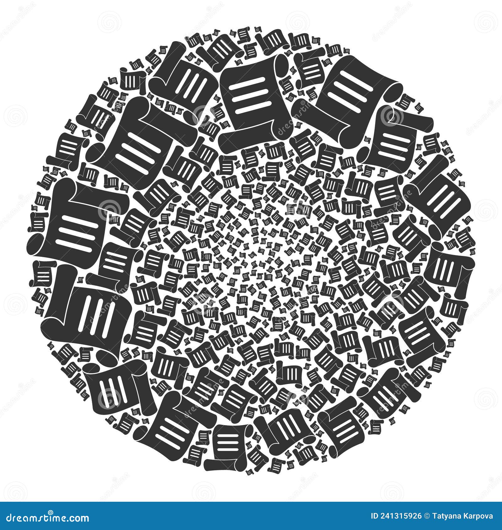 Document Roll Icon Spheric Cluster Collage Stock Vector - Illustration ...