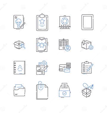 Document Routing Line Icons Collection. Routing, Workflow, Automation ...