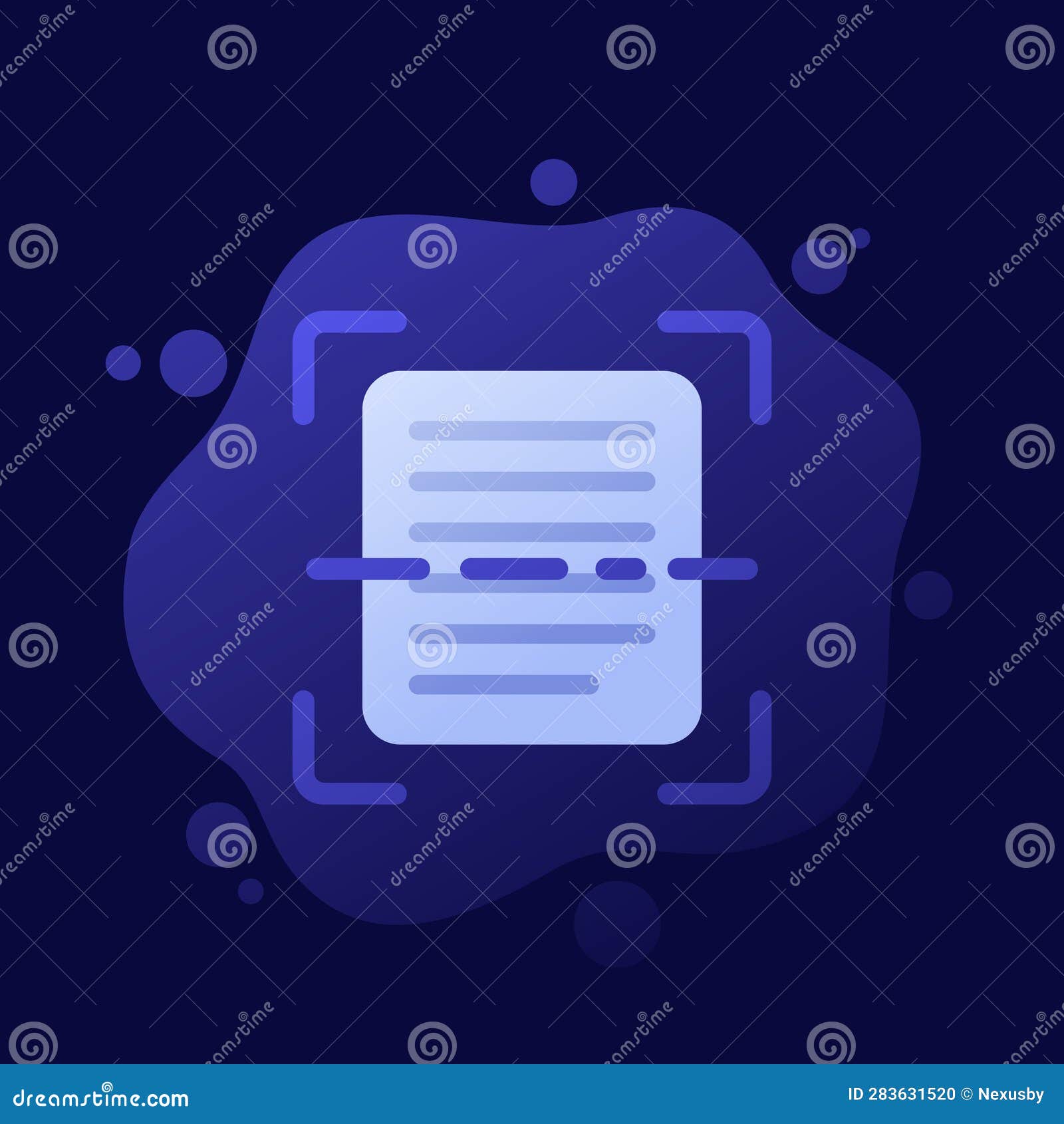 Document Scan Icon, Dark Vector Design Stock Vector - Illustration of ...