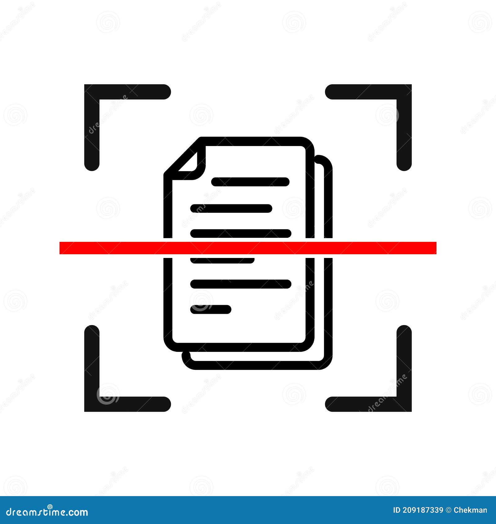 Document Scan Icon. Electronic Document Scanning Concept Stock Vector ...