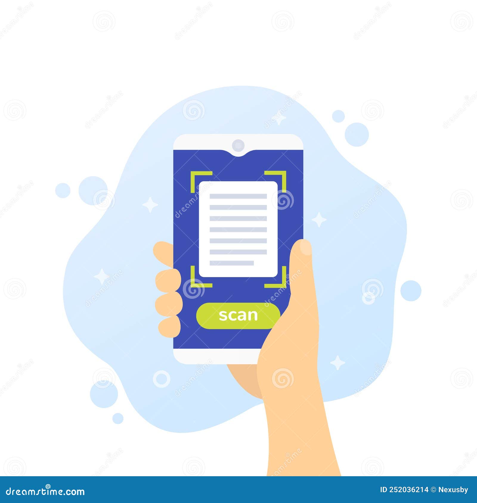 Document Scan in Mobile App, Vector Icon Stock Vector - Illustration of ...