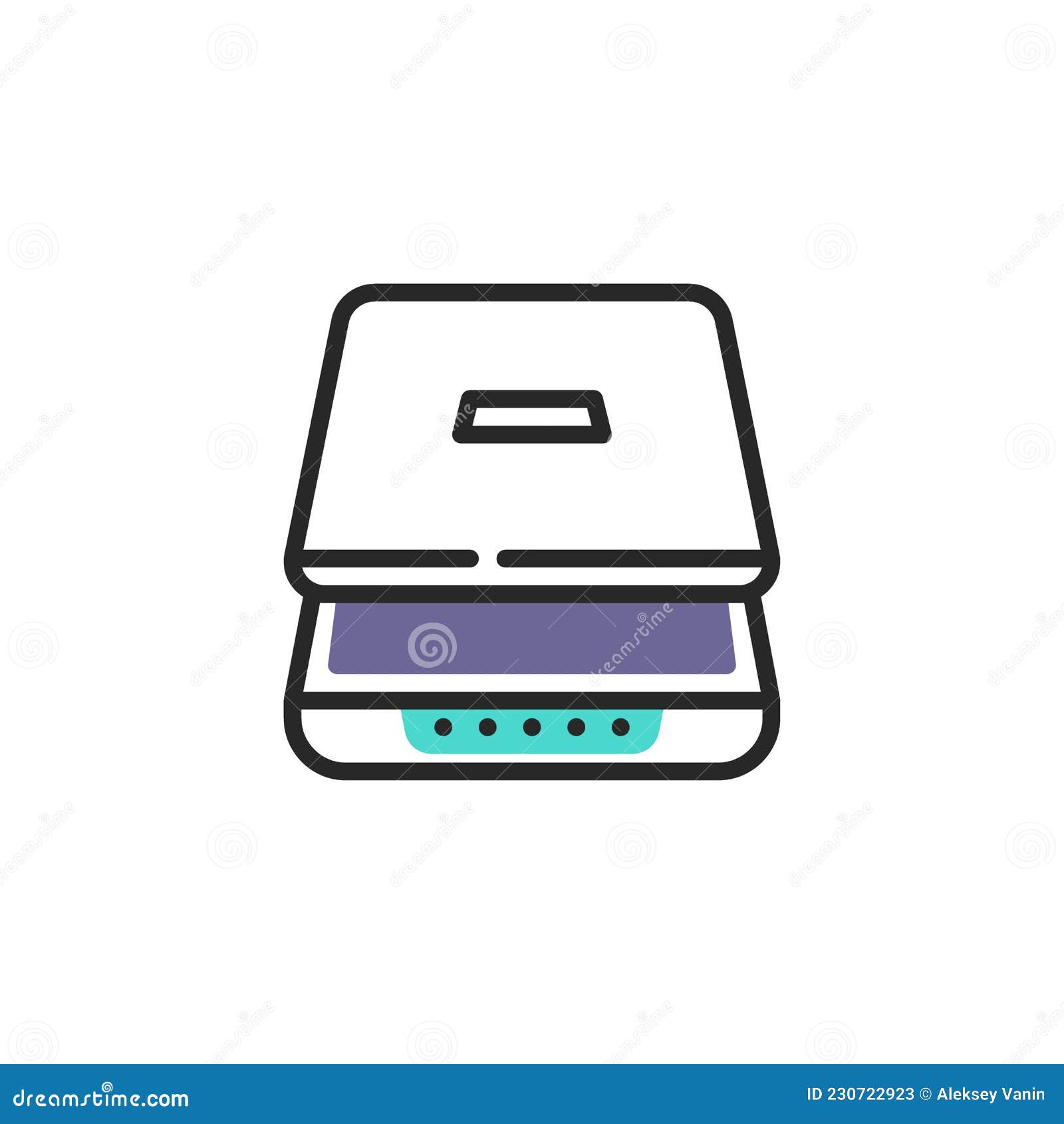 Document Scanner Vector Icon Symbol Electronic Isolated On White ...