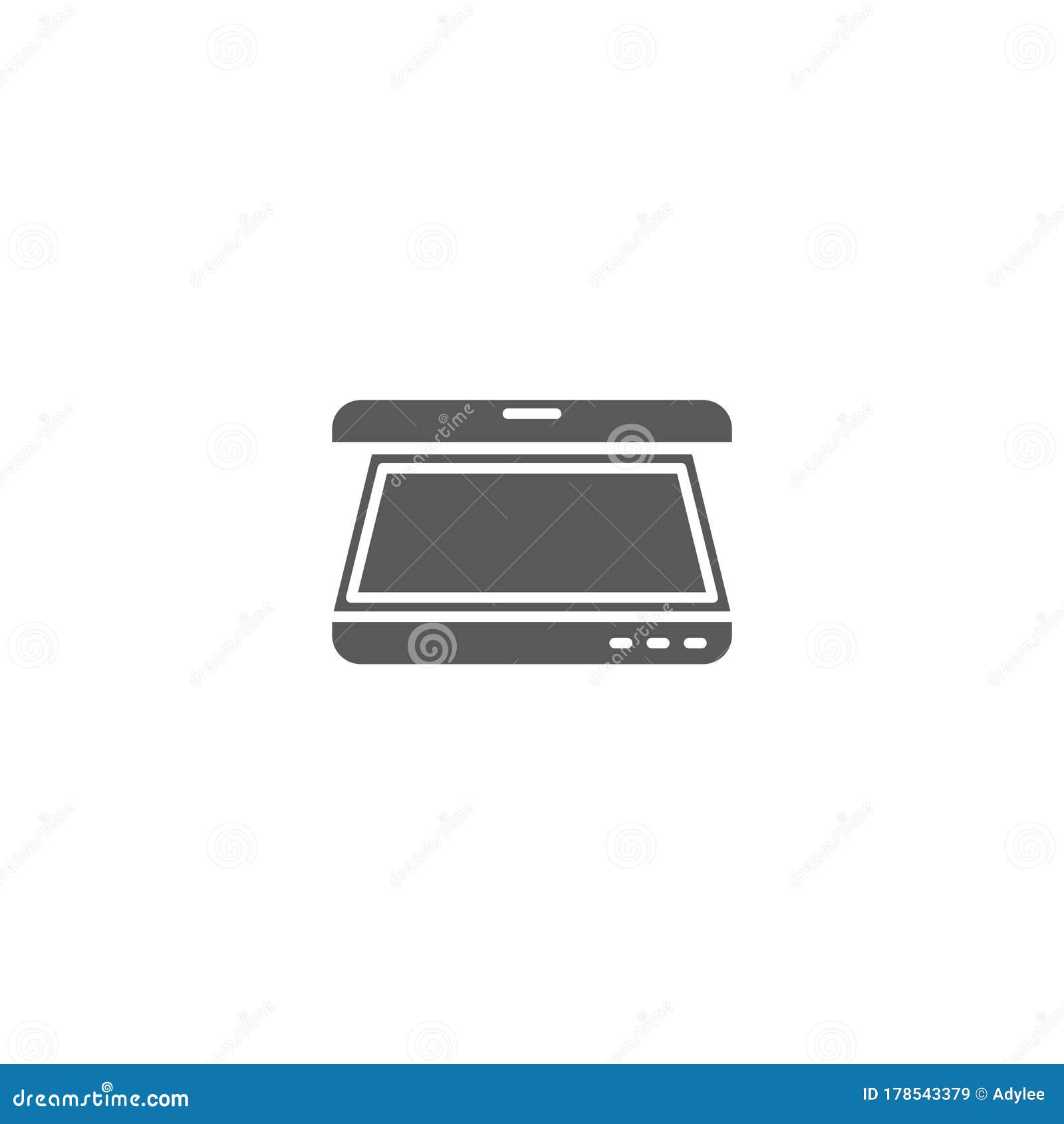 Document Scanner Vector Icon Symbol Electronic Isolated on White ...