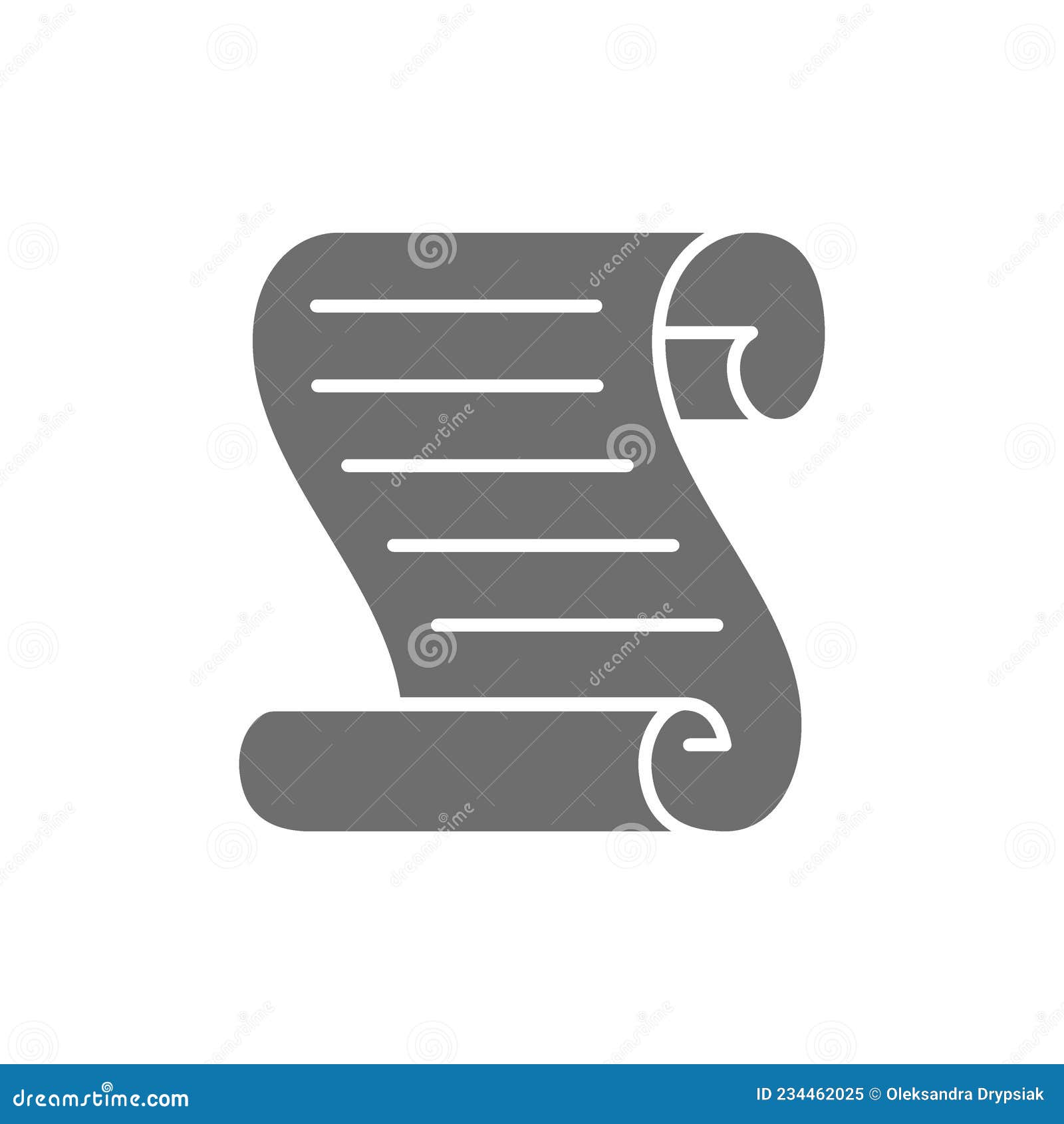Document Scroll Greyicon. Isolated on White Background Stock Vector ...
