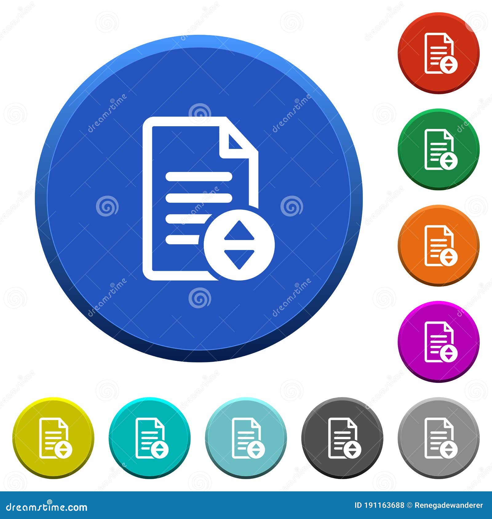 Document Scrolling Beveled Buttons Stock Vector - Illustration of file ...