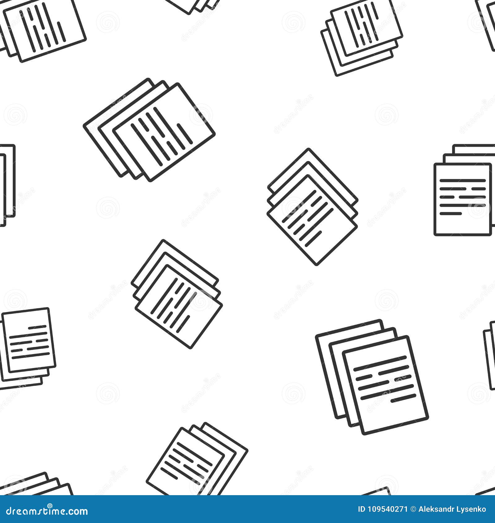 Document Seamless Pattern Background. Business Flat Vector Illus Stock ...