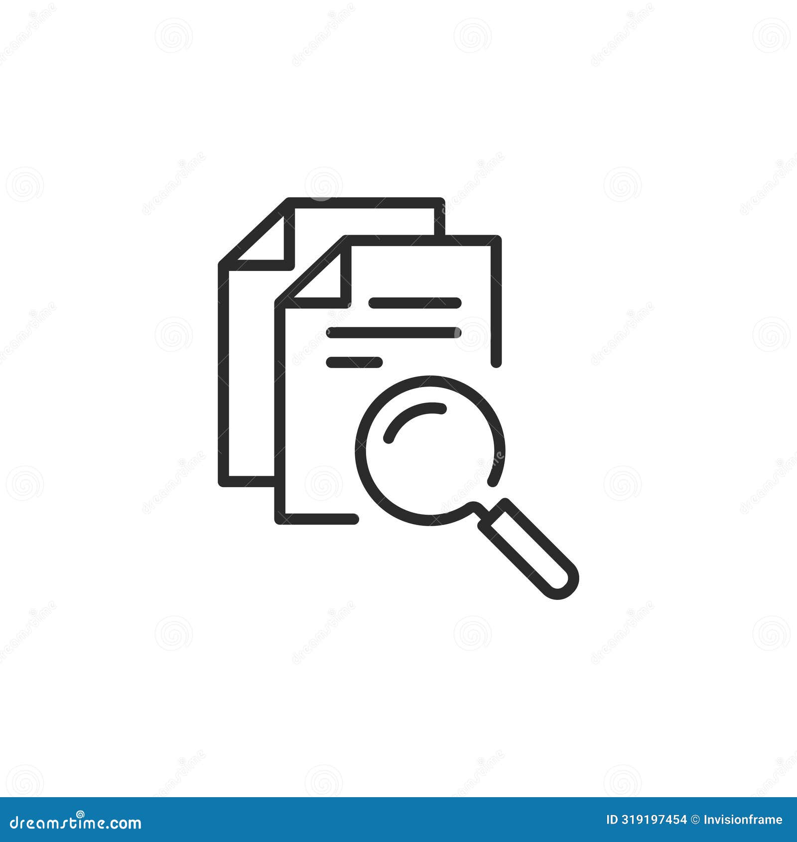 Document Search Icon stock vector. Illustration of search - 319197454