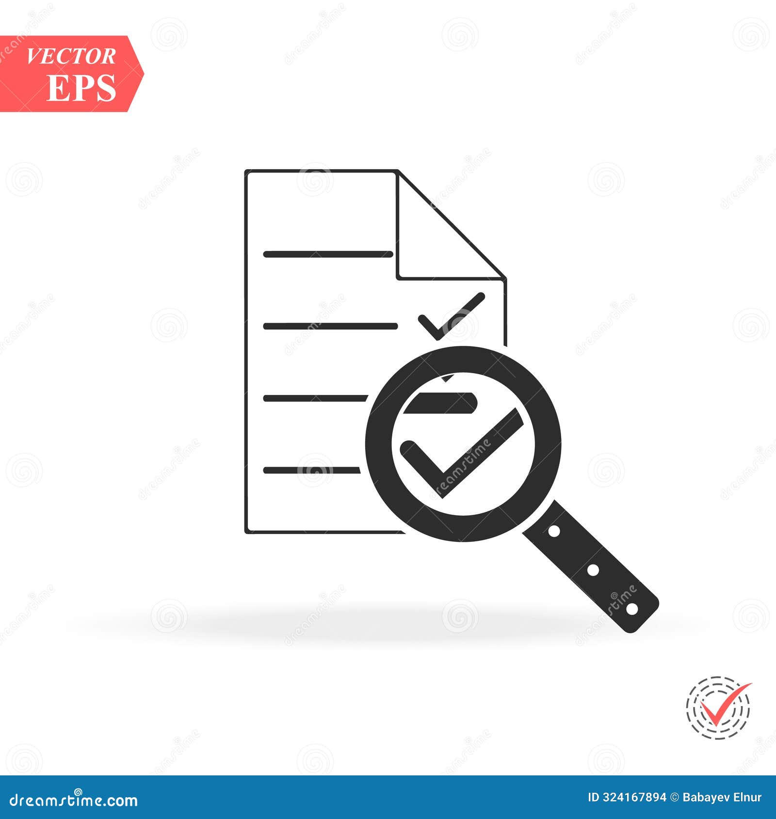 Document Search Vector Icon Illusration on White Background Stock ...