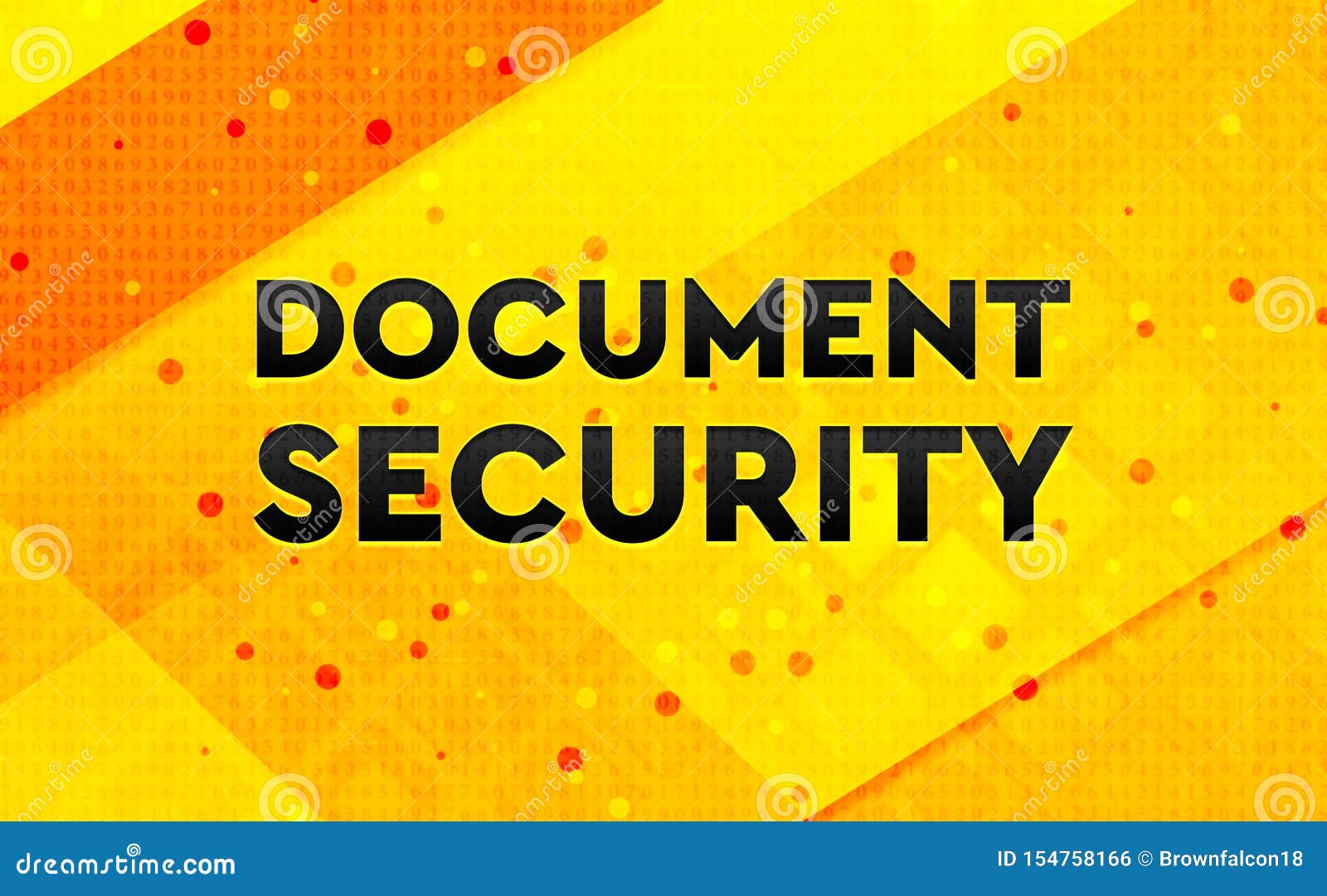 Document Security Abstract Digital Banner Yellow Background Stock ...