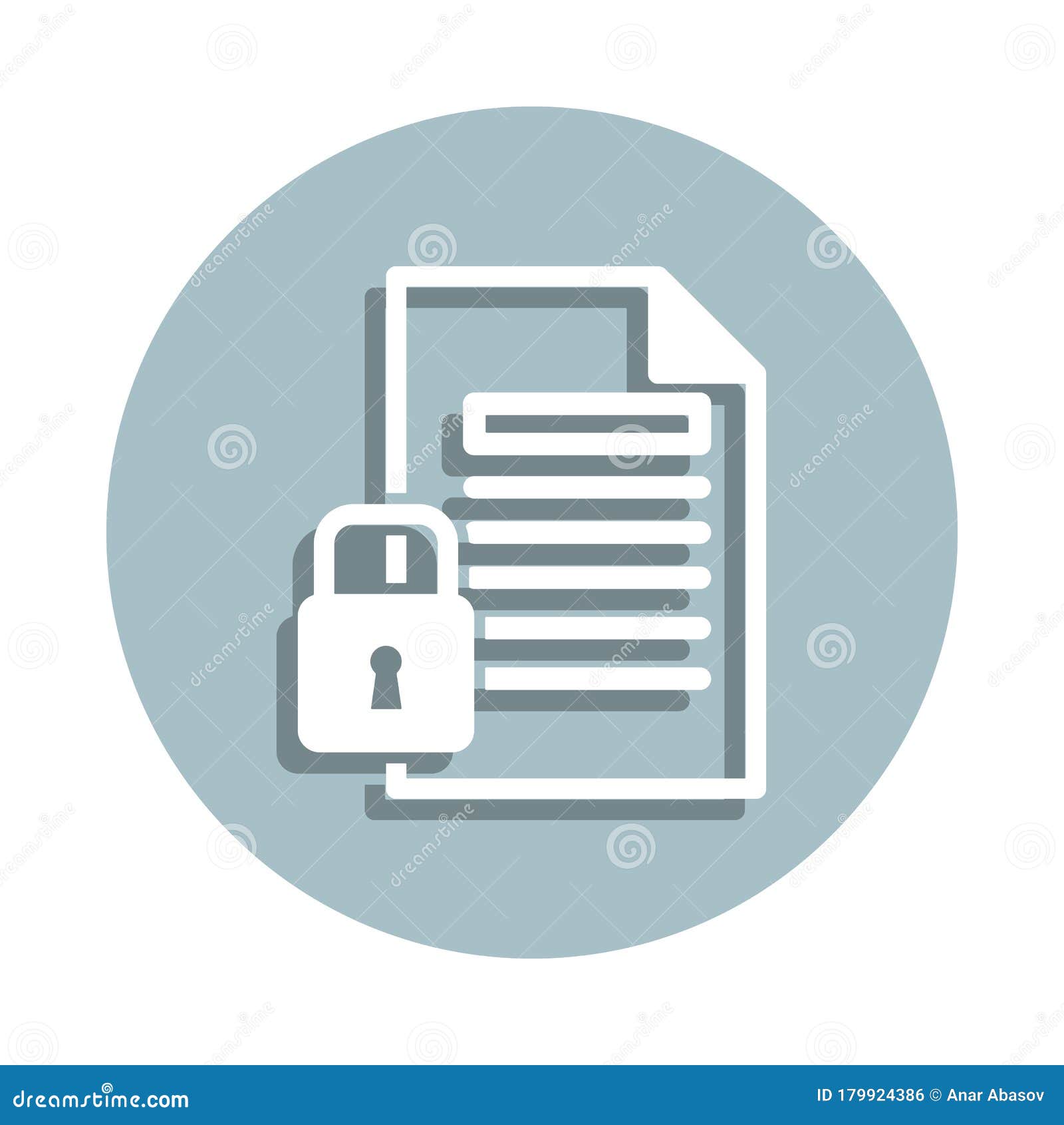 Document, Security Badge Icon. Simple Glyph, Flat Vector of Gdpr Icons ...