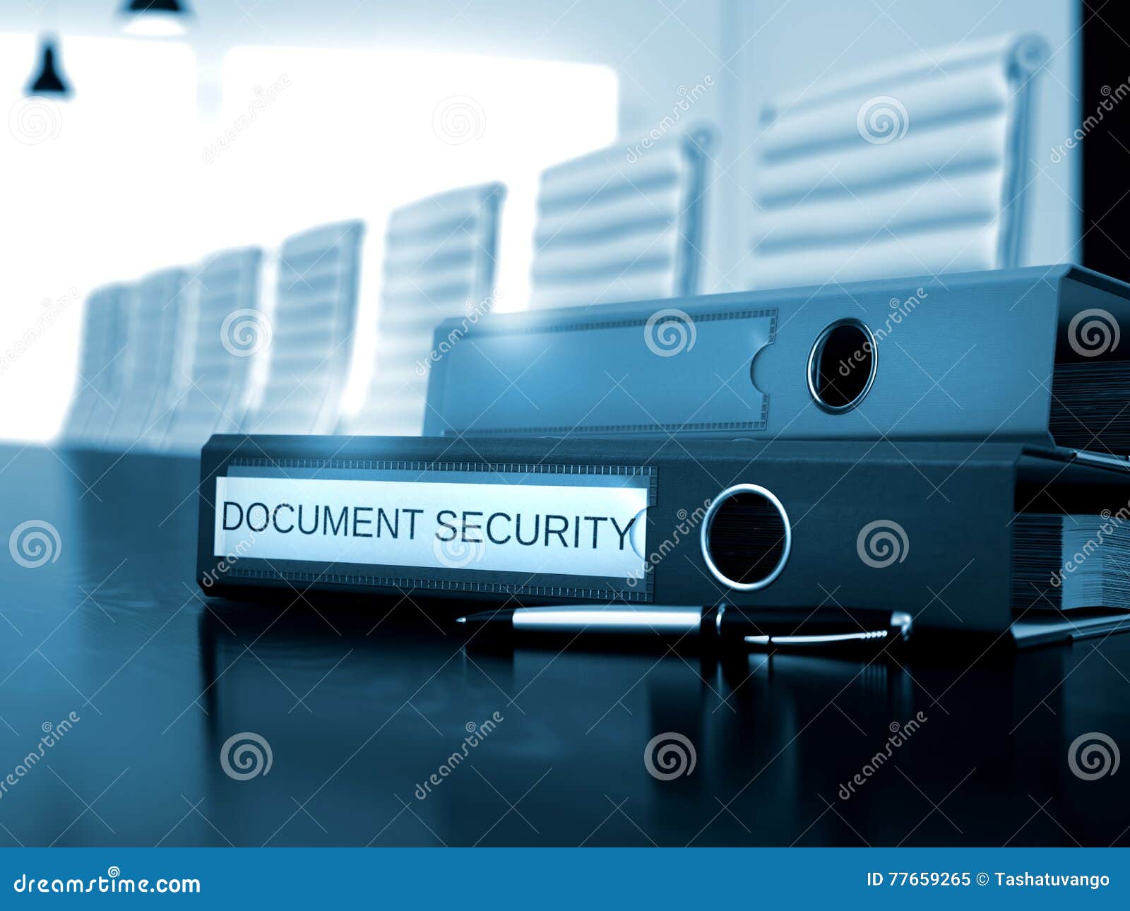 Document Security on Folder. Toned Image. 3D. Stock Image - Image of ...