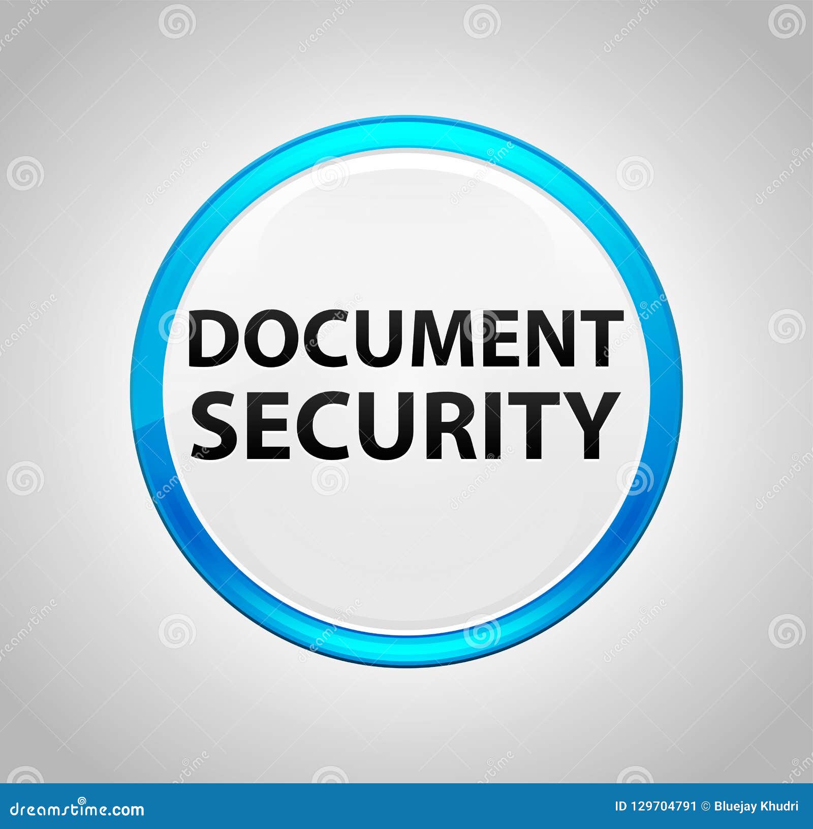 Document Security Round Blue Push Button Stock Illustration ...