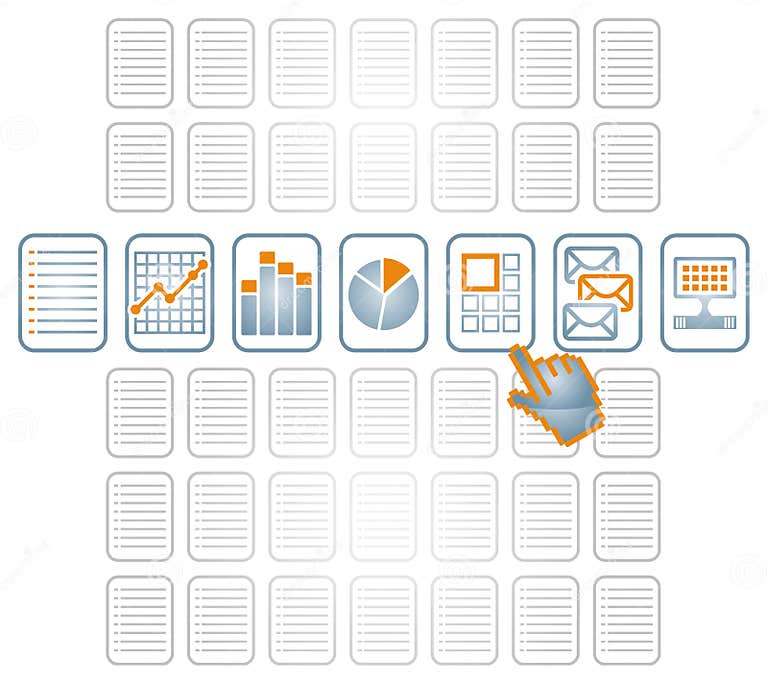 Document Selecting Illustration Stock Vector - Illustration of exchange ...