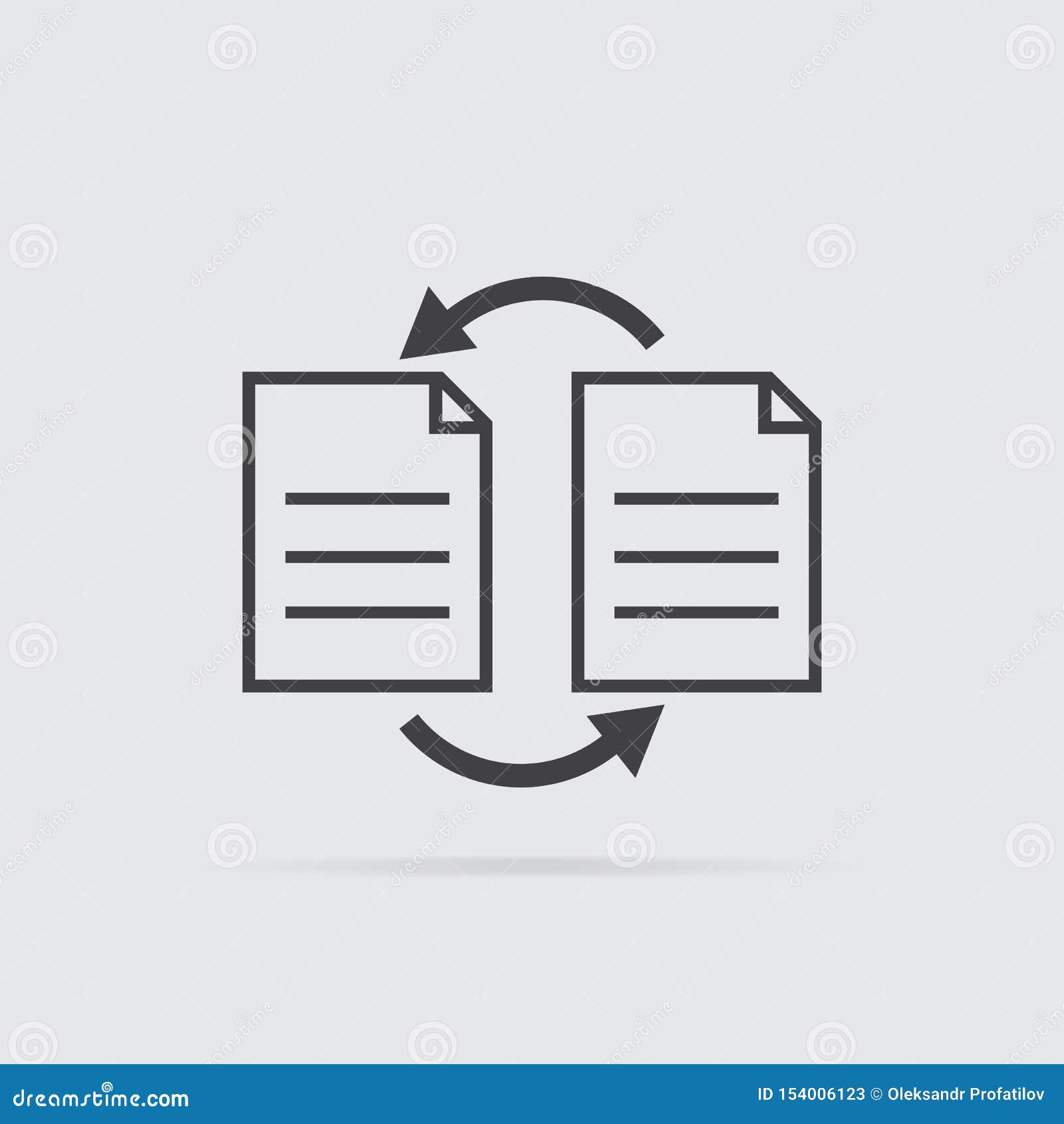 Document Sharing Icon in Flat Style Isolated on Grey Background Stock ...