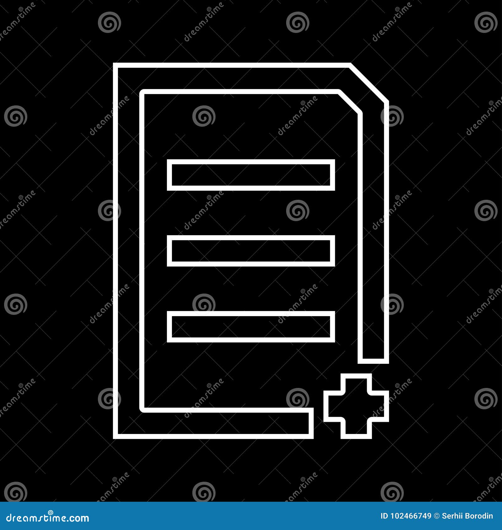 Document Sheet Add Grey Set Icon . Stock Vector - Illustration of ...