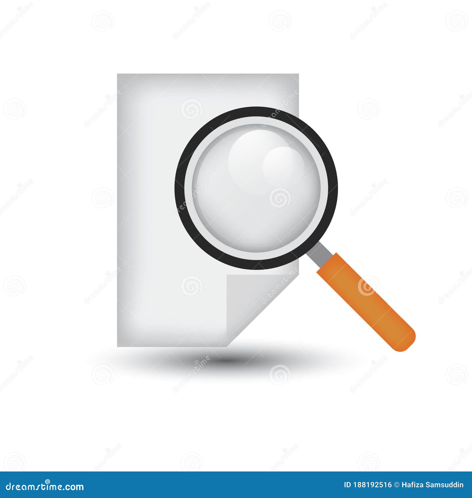 Document Sheet with Magnifier. Vector Illustration Decorative Design ...