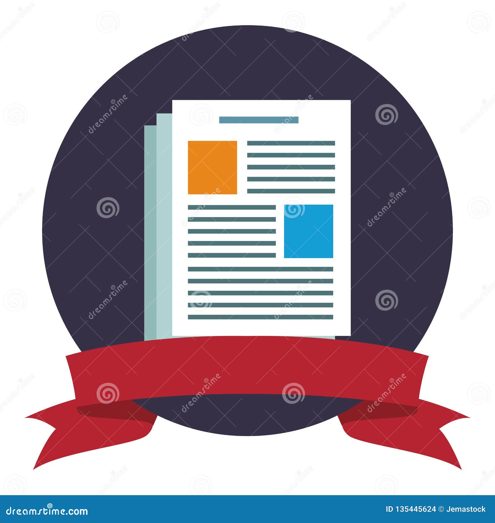 Document sheet symbol stock vector. Illustration of icon - 135445624