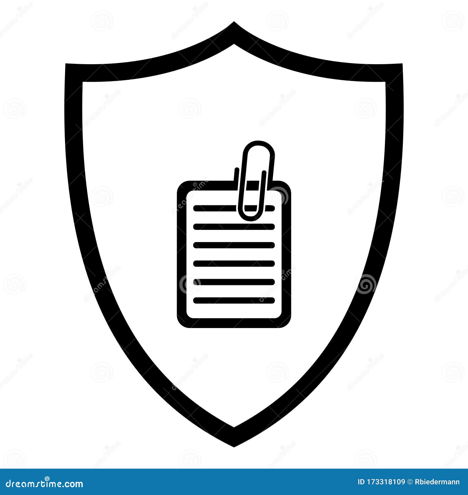Document and shield stock vector. Illustration of secure - 173318109