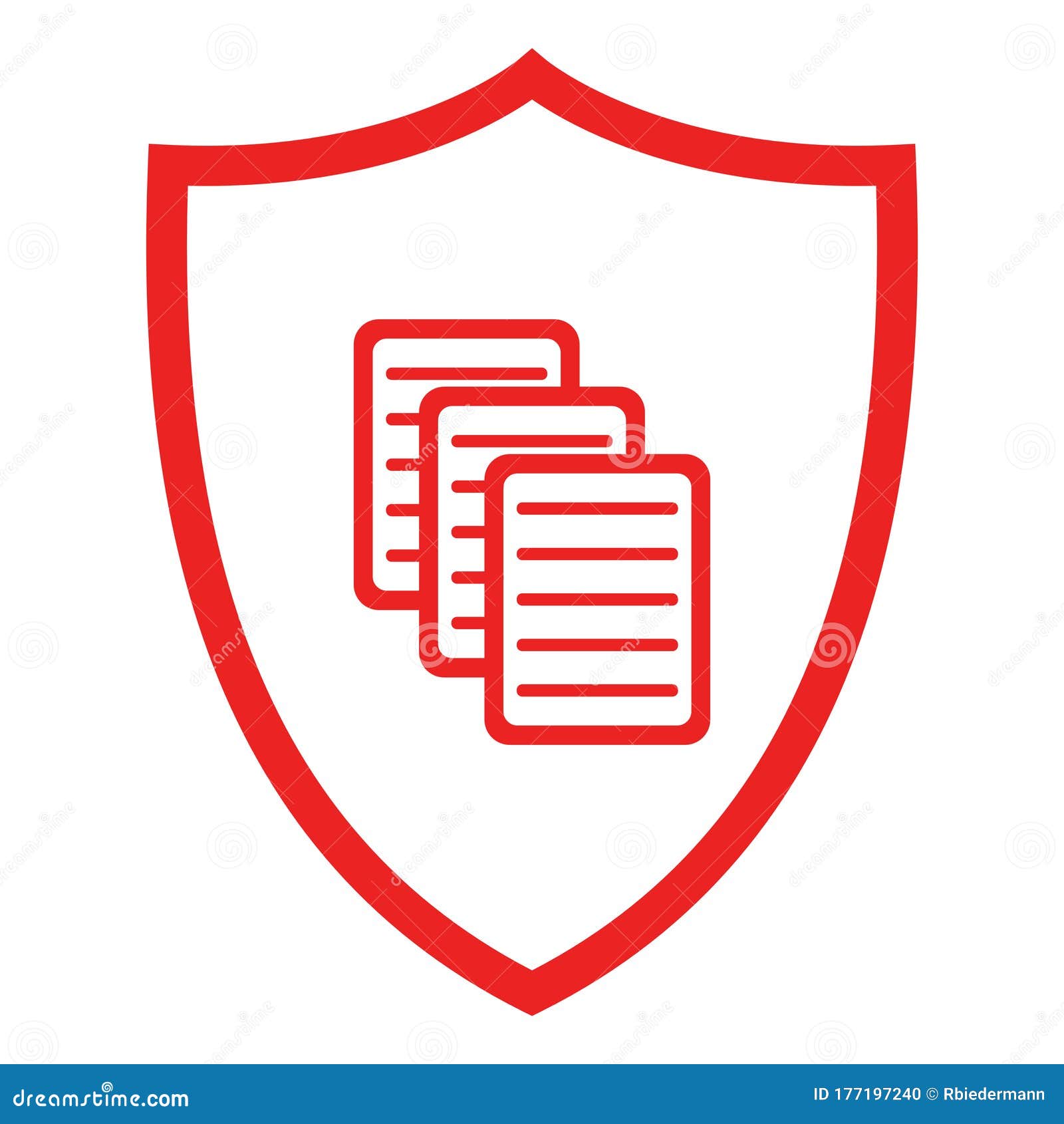 Document and shield stock vector. Illustration of graphic - 177197240