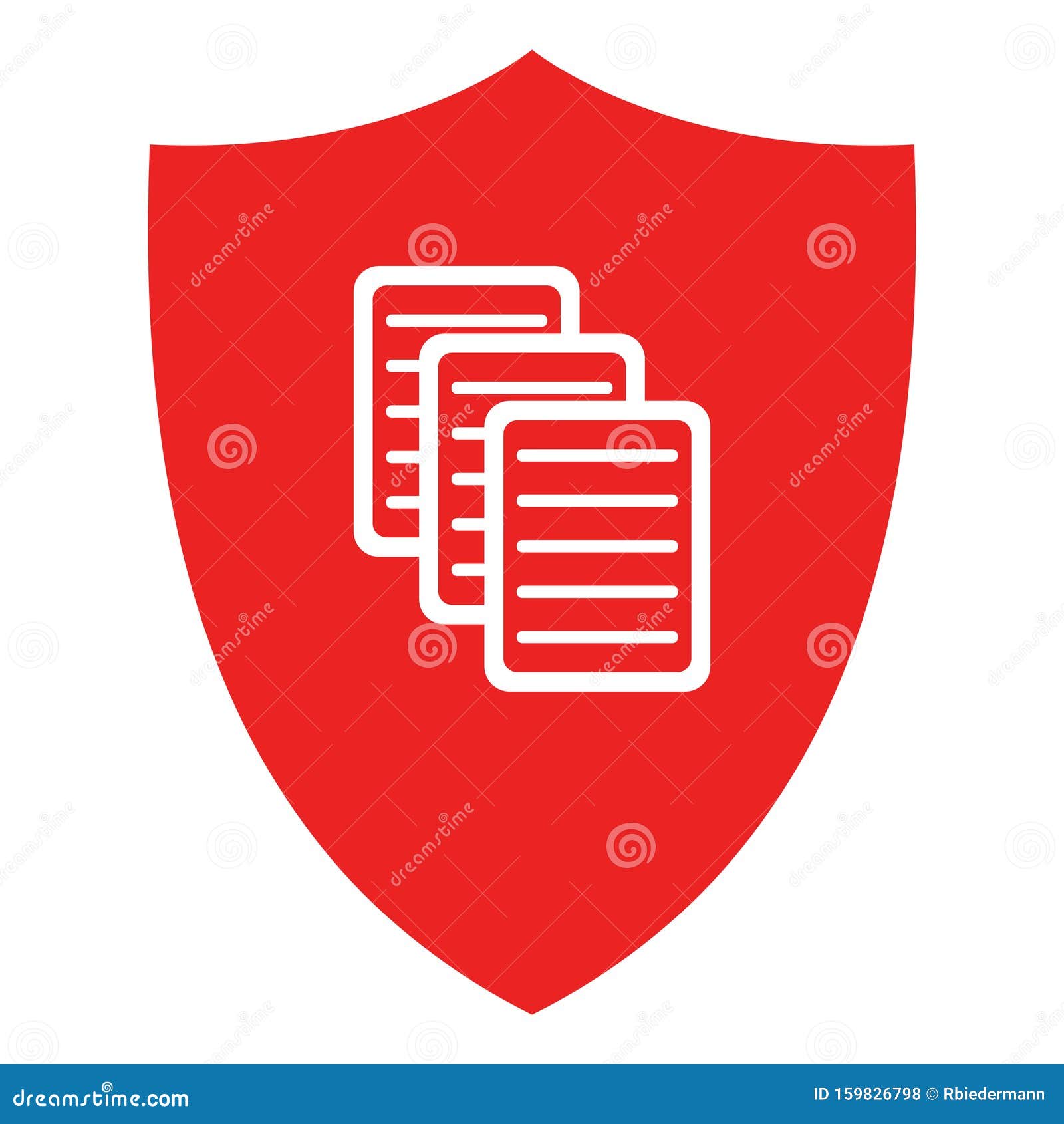 Document and shield stock vector. Illustration of text - 159826798