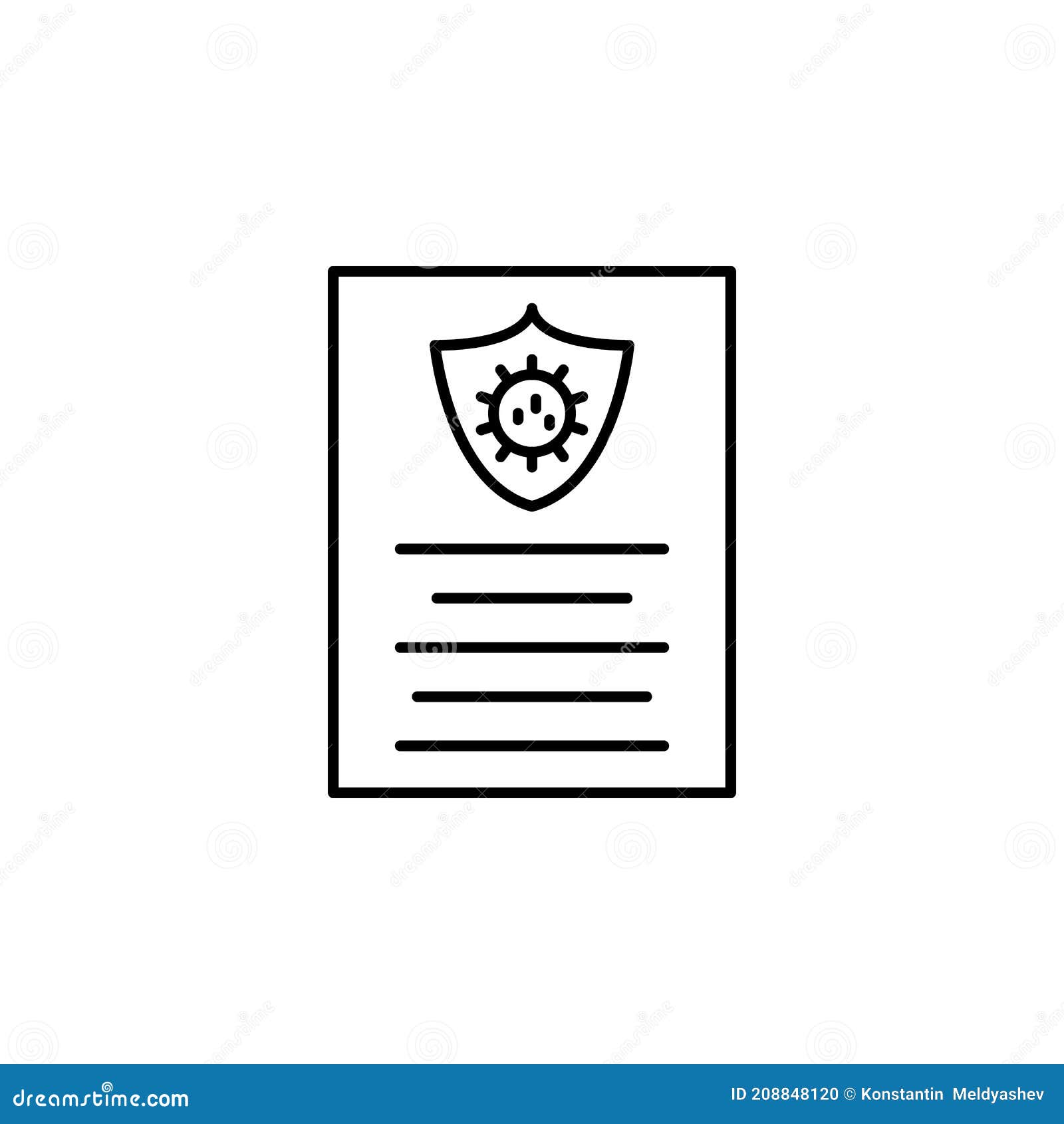 Document Shield Virus Flat Vector Icon In Water Pack Stock Photo ...