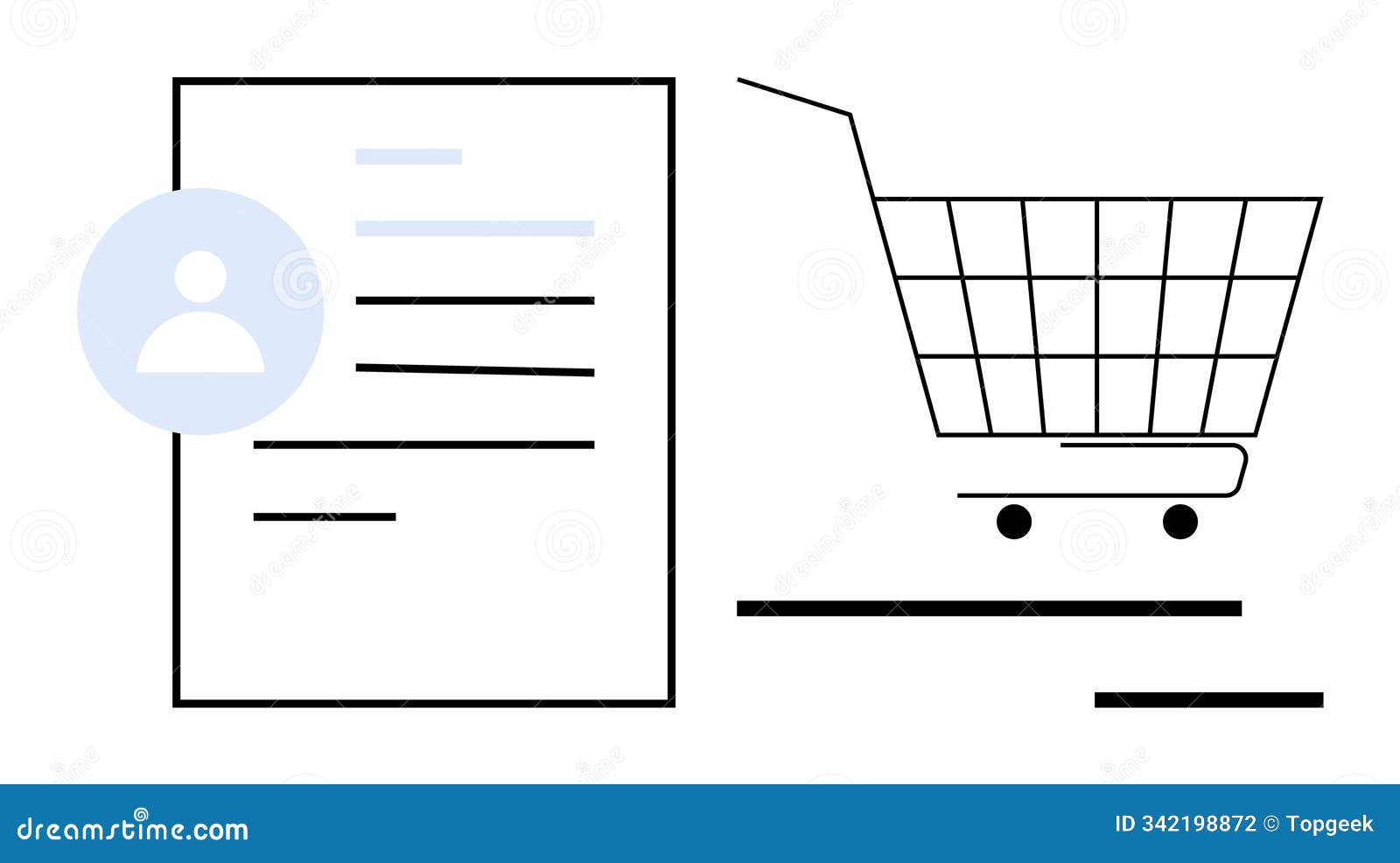Document and Shopping Cart Visual Representing E-commerce and Online ...